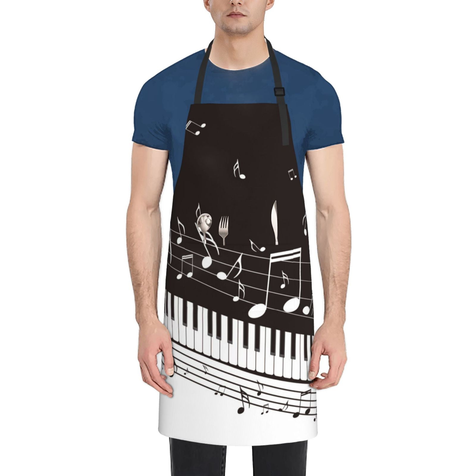 Goofa Piano Keys With Musical Notes Printed Waterproof Apron 33" Chef ...