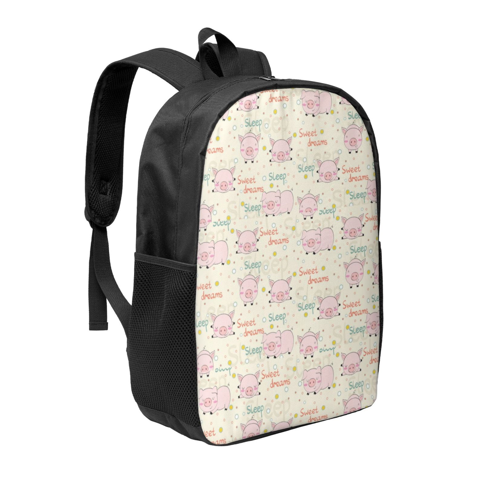 Goofa Pigs Sleep Pattern 17in Student Backpack - School, Travel, Work ...