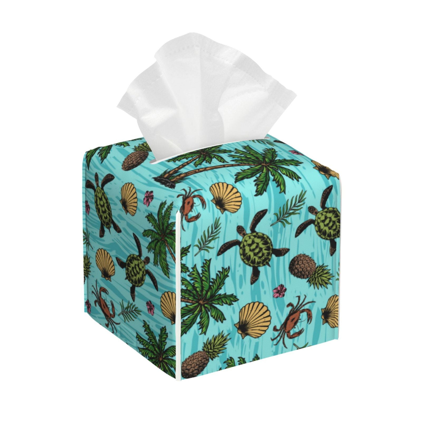 Goofa Pineapple Sea Turtle Tissue Box Cover PVC Leather Tissue Holder ...