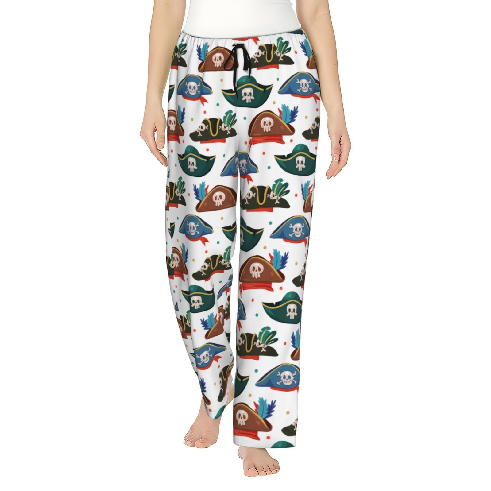 Goofa Pirate hats Printed Soft Pajama Pants for Women, Wide Leg Comfy ...