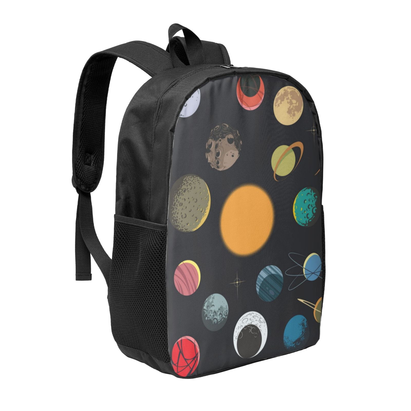 Goofa Planets And Their Moons Pattern 17in Student Backpack - School, Travel, Work Bookbag ...