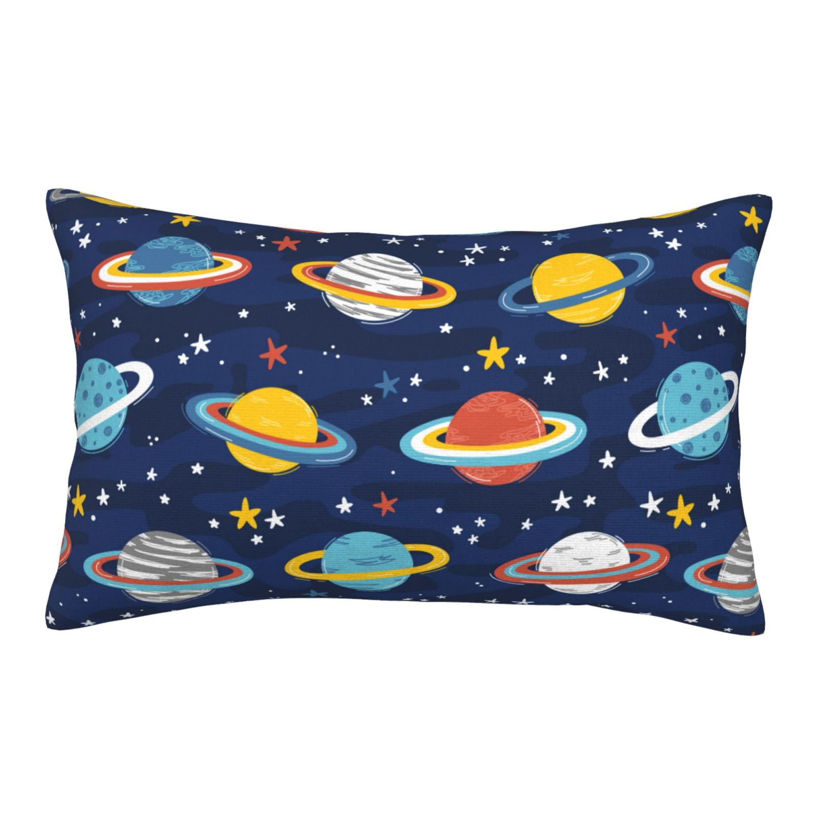 Goofa Planets and Stars Pattern Pillow Case – Plush & Soft Cushion ...