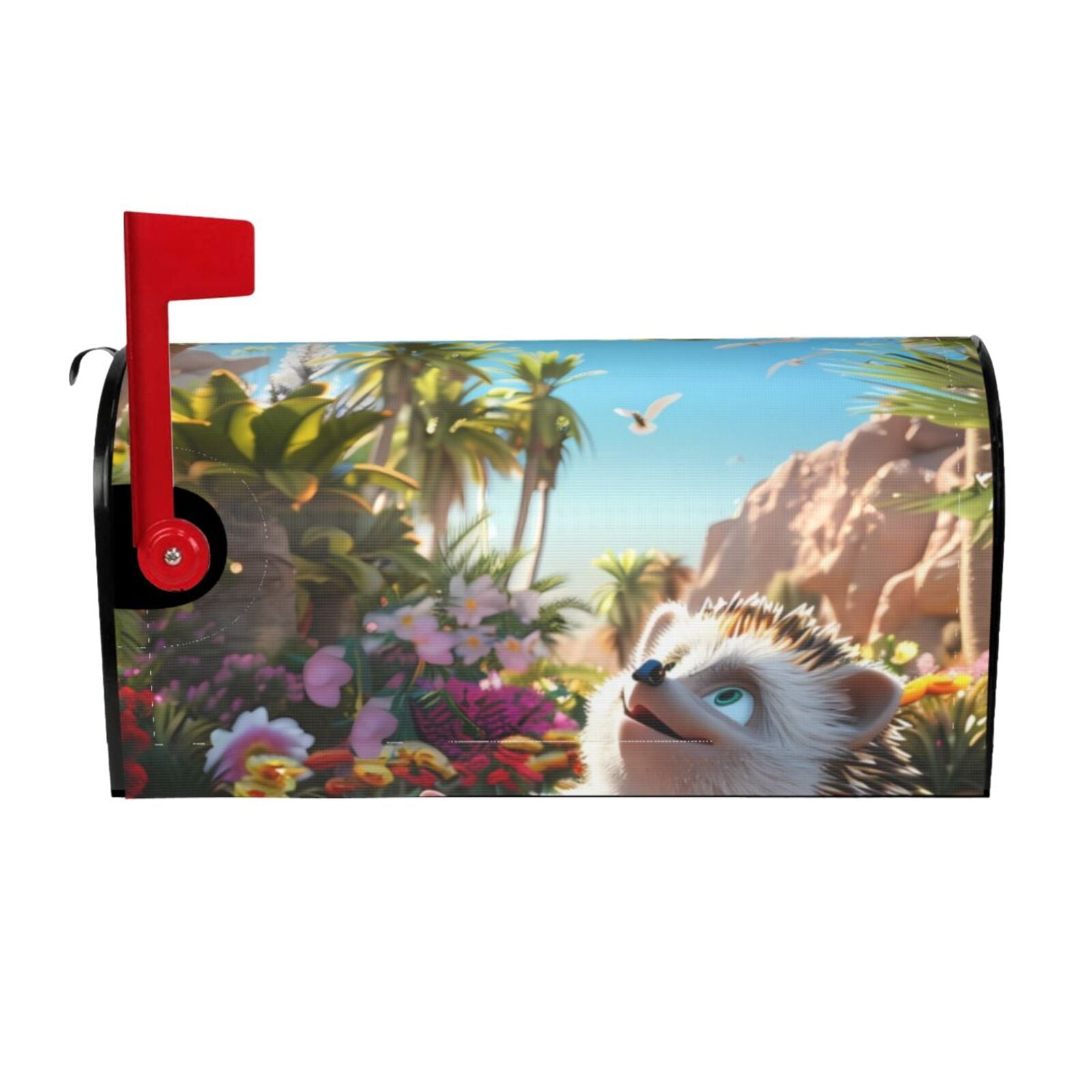 Goofa Playful Hedgehog Forest Pond Pattern Mailbox Cover, Mailbox ...