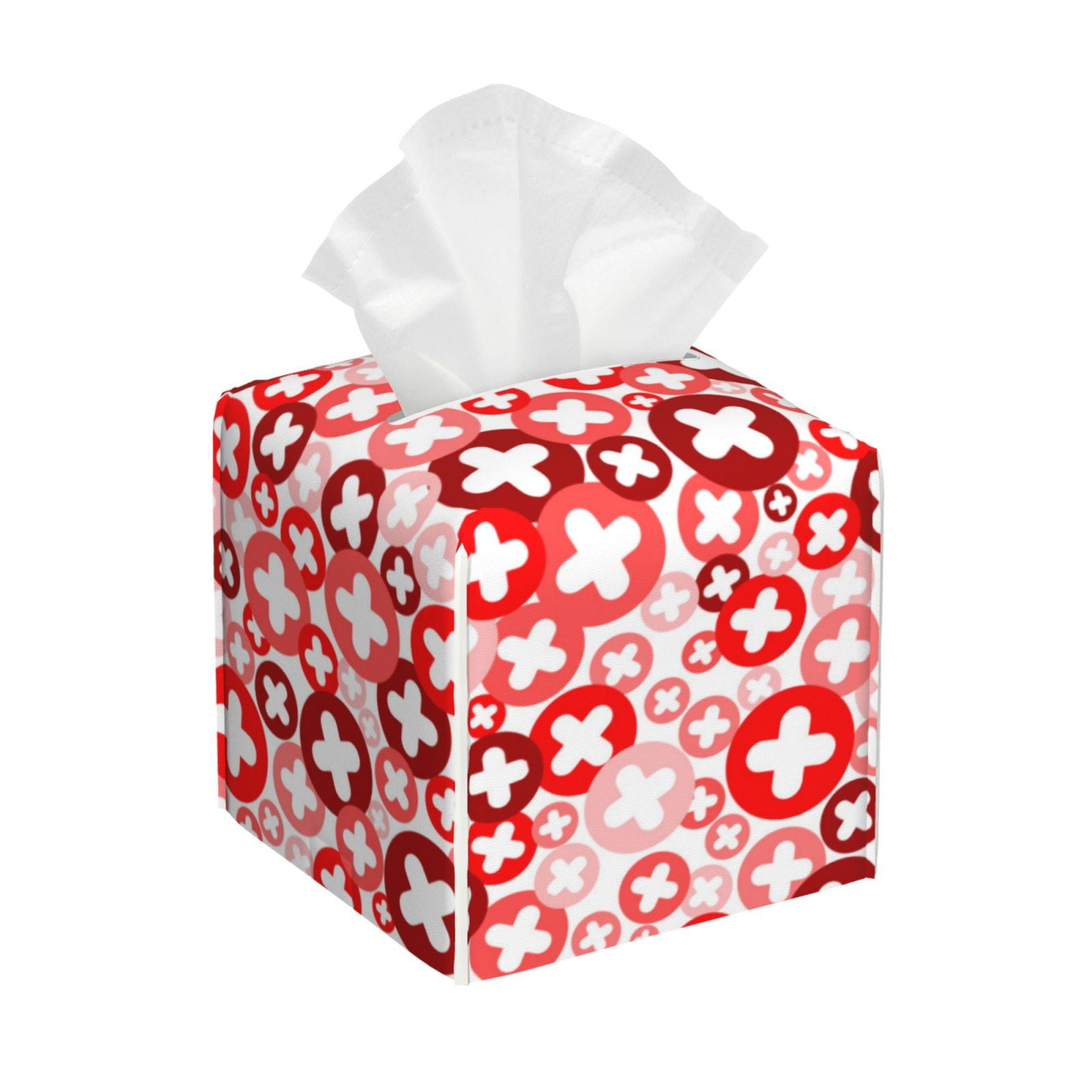 Goofa Plus Cross Tissue Box Cover PVC Leather Tissue Holder Square ...