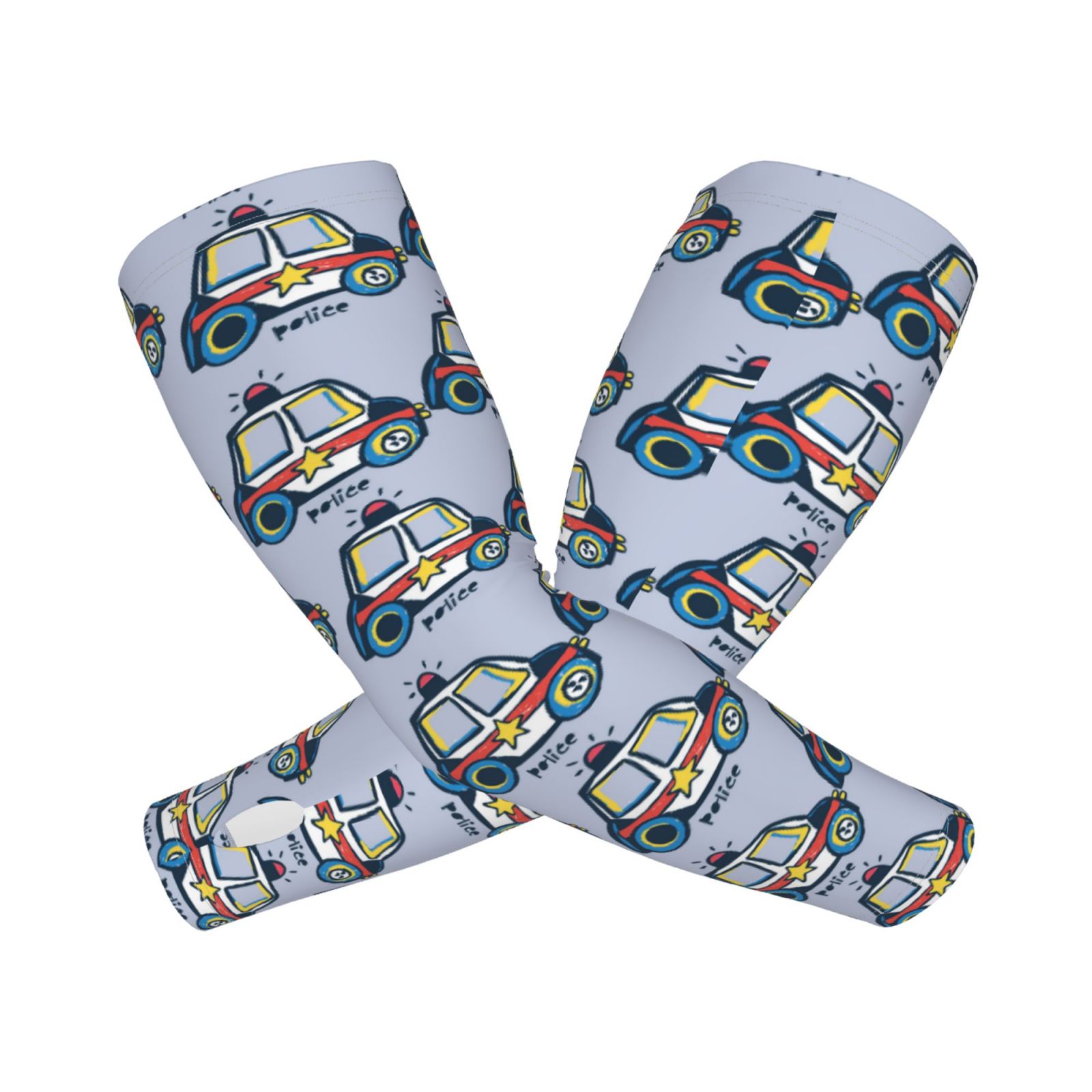 Goofa Police Car Pattern UV Sun Protection Arm Sleeves, UPF 50 Sports ...
