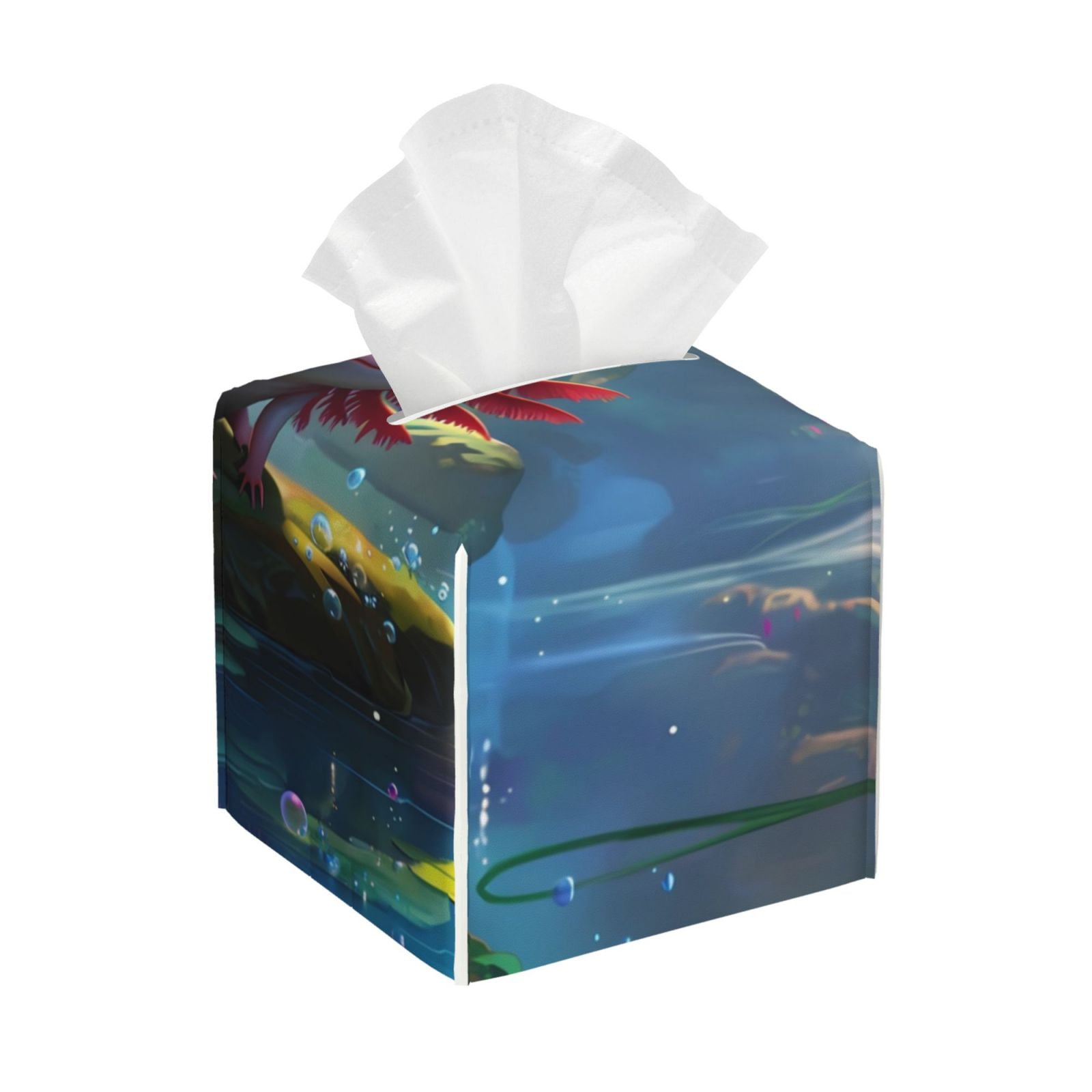 Goofa Pond Cute Axolotl Tissue Box Cover PVC Leather Tissue Holder ...