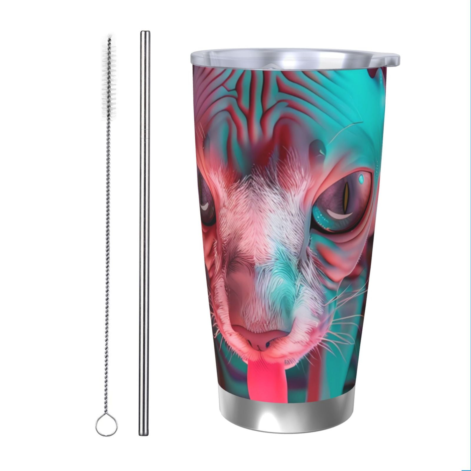 Goofa Psychedelic Hairless Cat for 20 oz Skinny Tumbler Stainless Steel ...