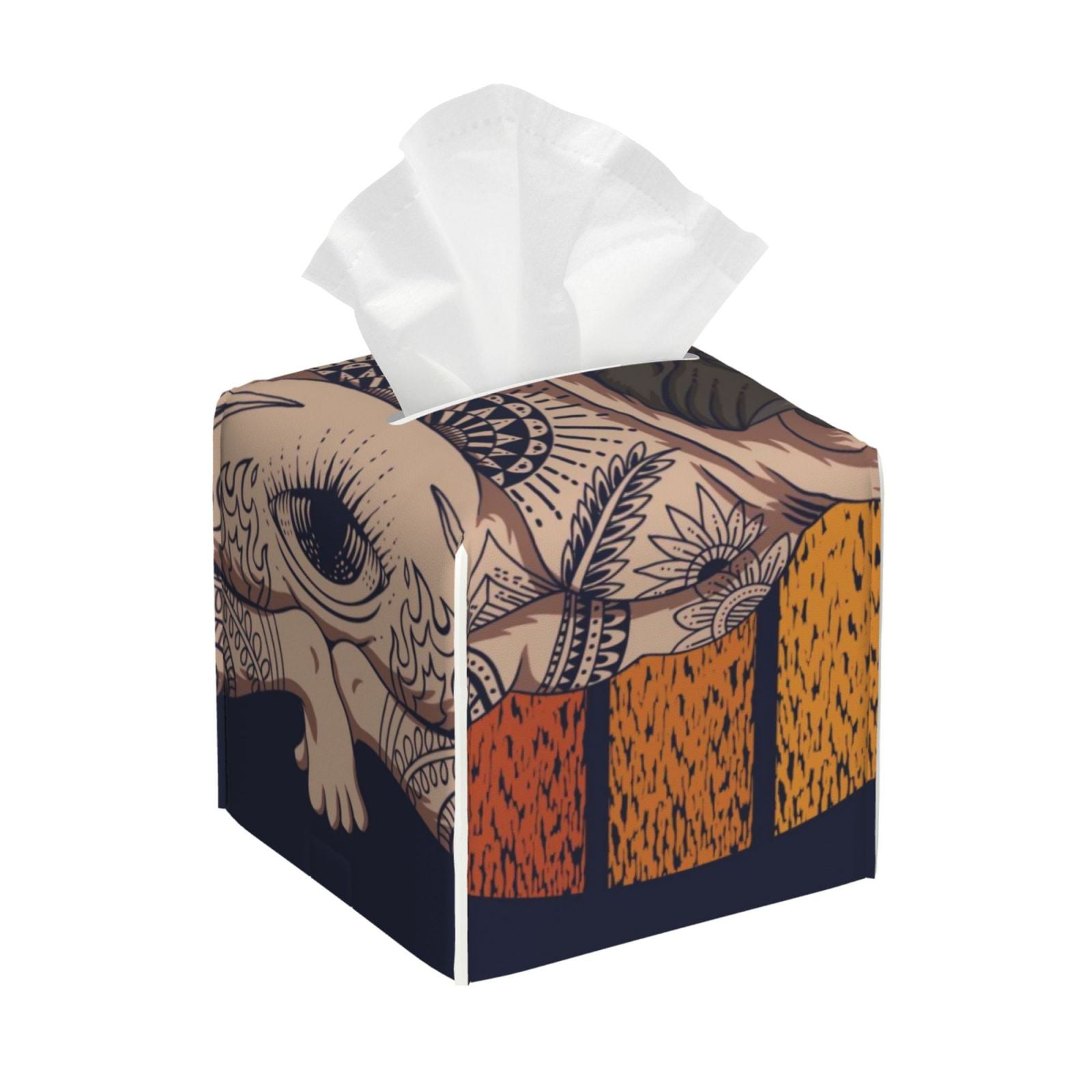 Goofa Pug dog Yoga Tissue Box Cover PVC Leather Tissue Holder Square ...