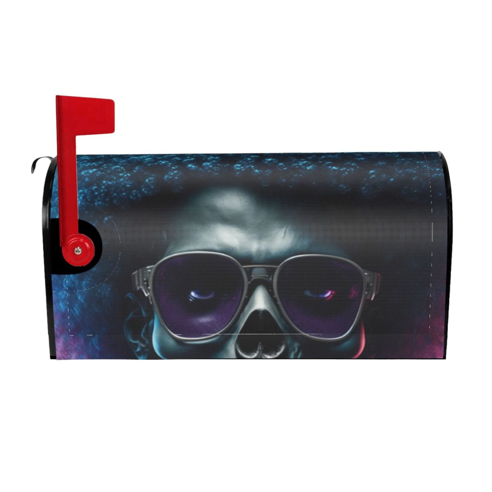 Goofa Punk Style Blue Haired Skull Pattern Mailbox Cover, Mailbox ...