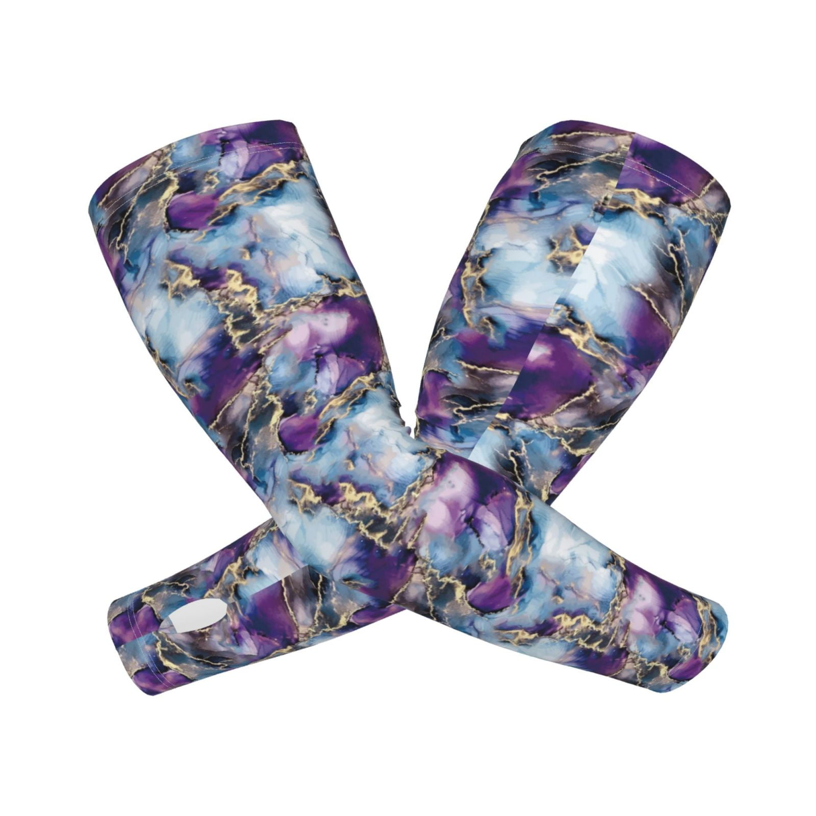 Goofa Purple Marble Texture Pattern UV Sun Protection Arm Sleeves, UPF ...