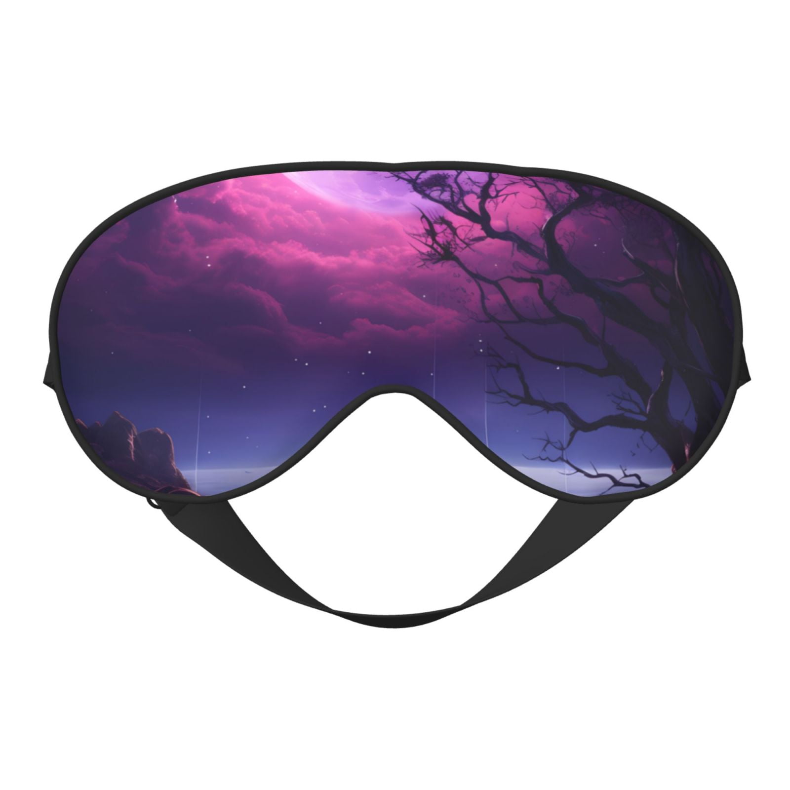 Goofa Purple Moon Tree Night Sky Printed Sleep Eye Mask for Men Women ...