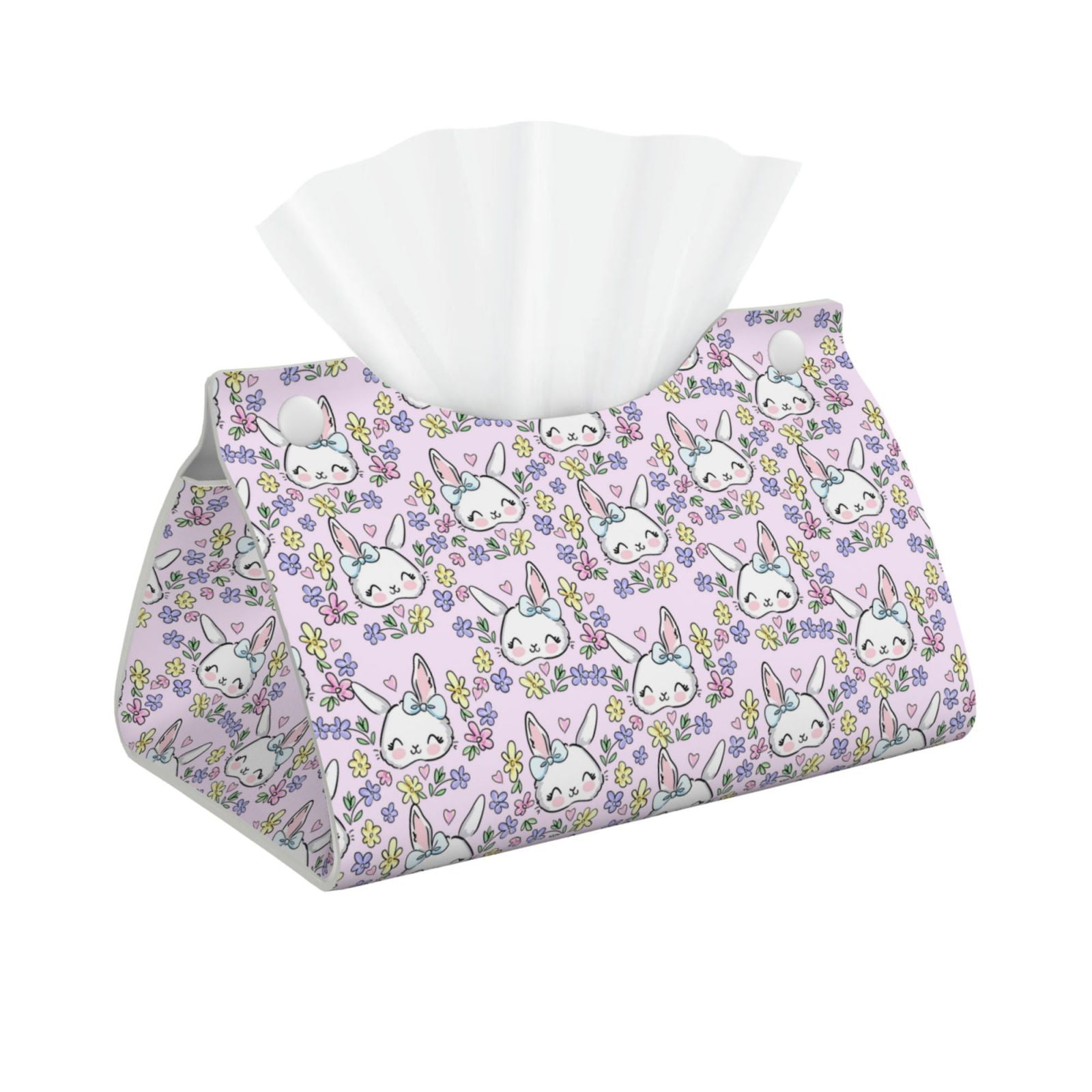Goofa Purple Rabbit Pattern Triangle Square Tissue Box Cover, Modern ...