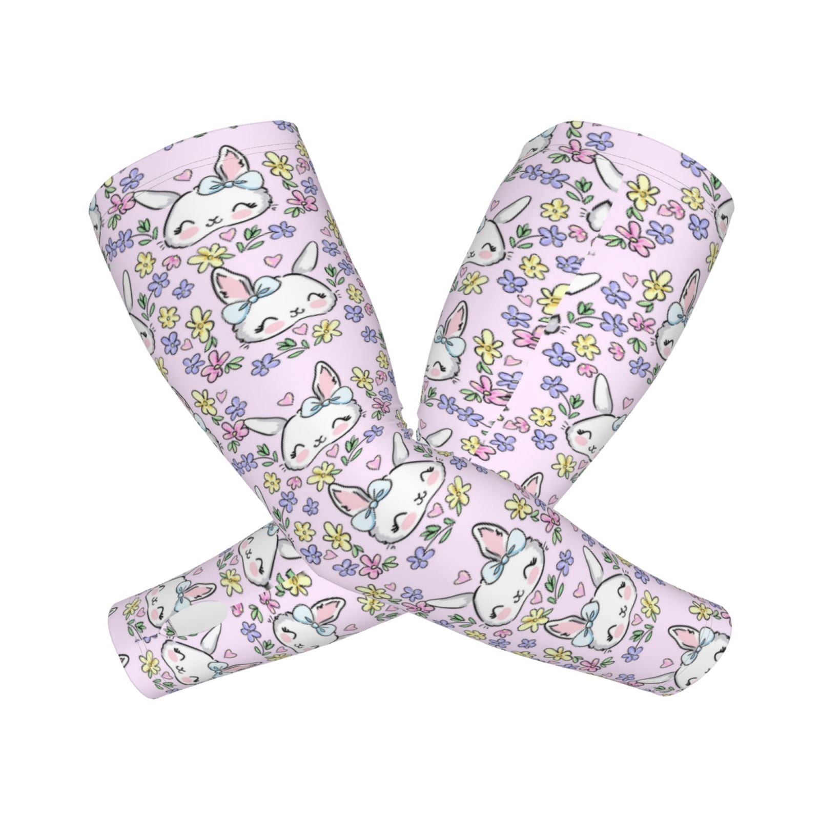 Goofa Purple Rabbit Pattern UV Sun Protection Arm Sleeves, UPF 50 ...