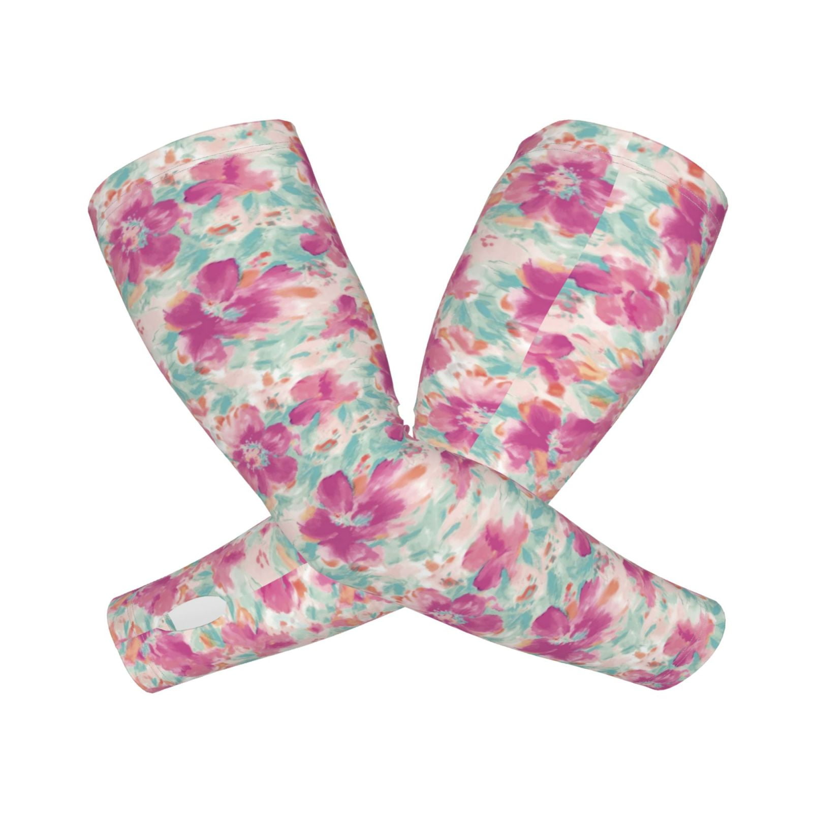 Goofa Purple Watercolor Flowers Pattern UV Sun Protection Arm Sleeves ...