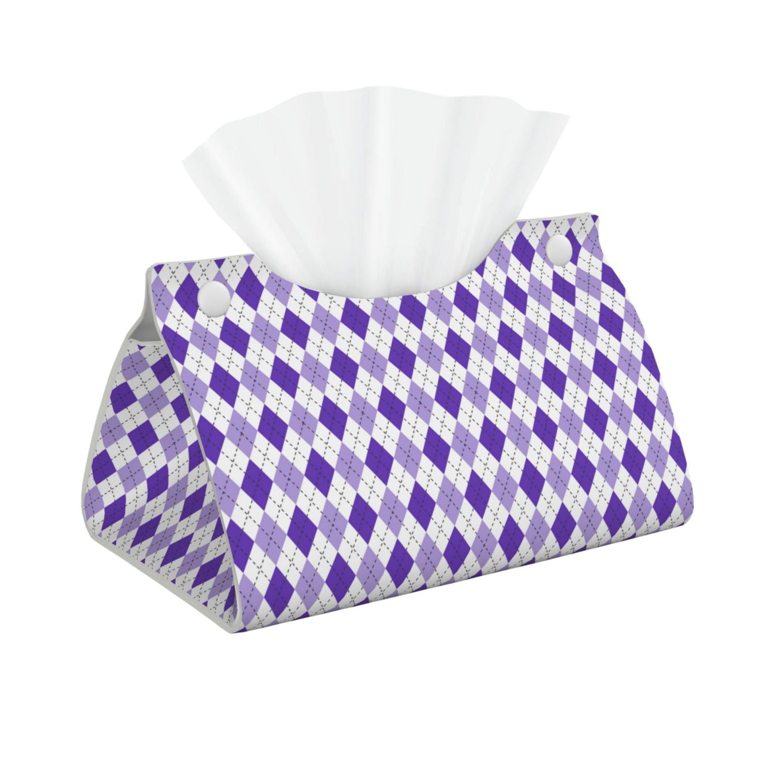 Goofa Purple argyle Pattern Triangle Square Tissue Box Cover, Modern ...