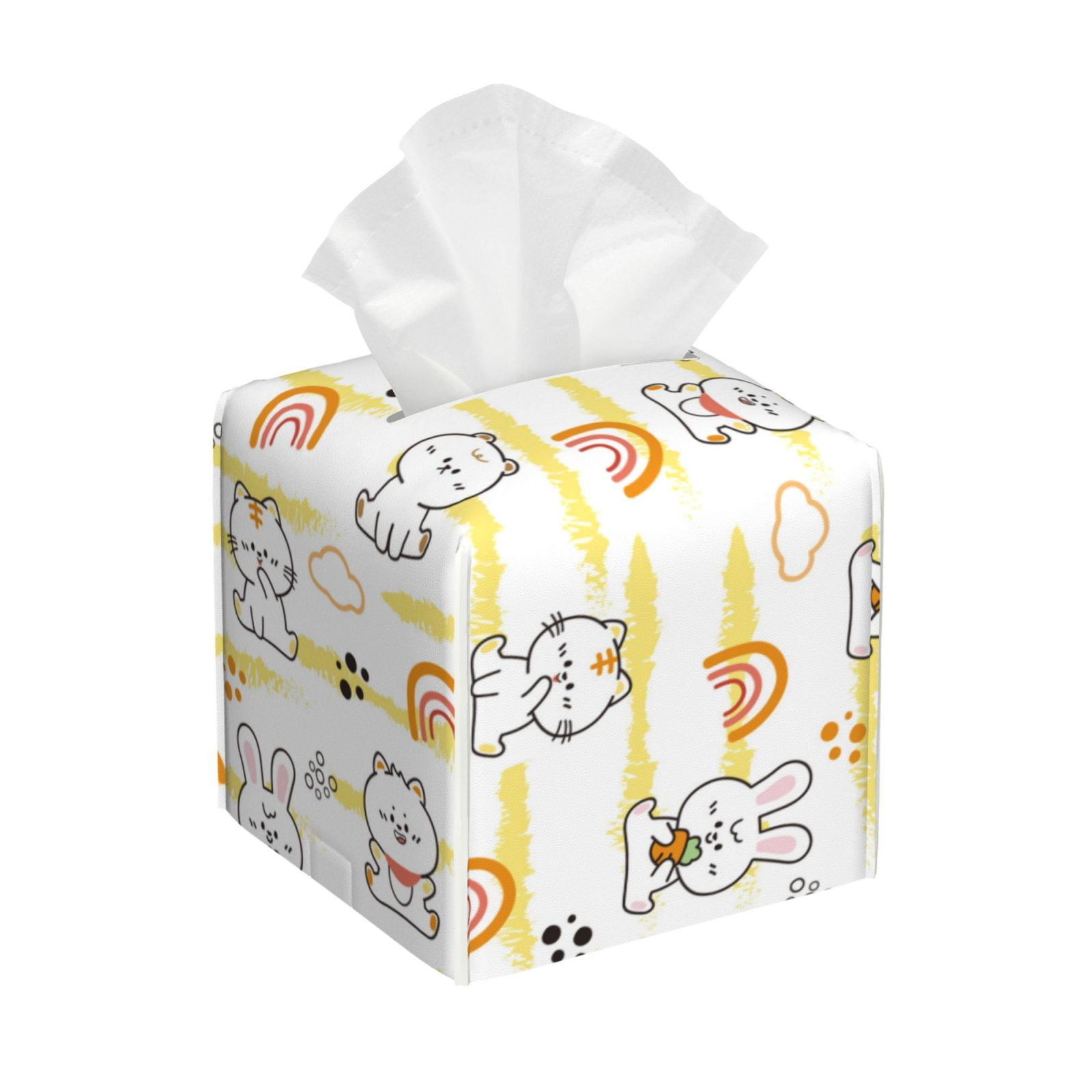 Goofa Rabbit And Milk Tea Tissue Box Cover PVC Leather Tissue Holder ...