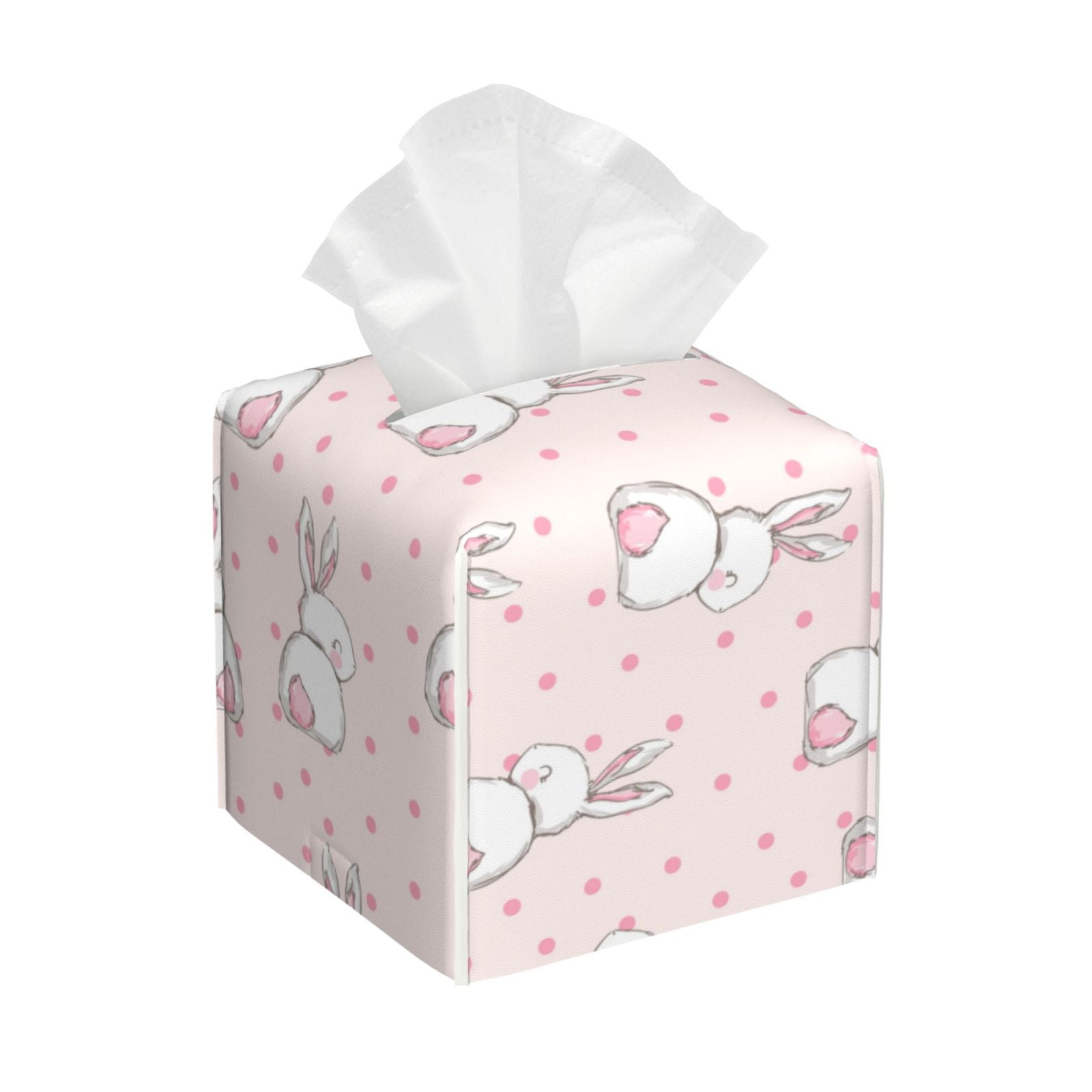 Goofa Rabbit Pink Tissue Box Cover PVC Leather Tissue Holder Square ...