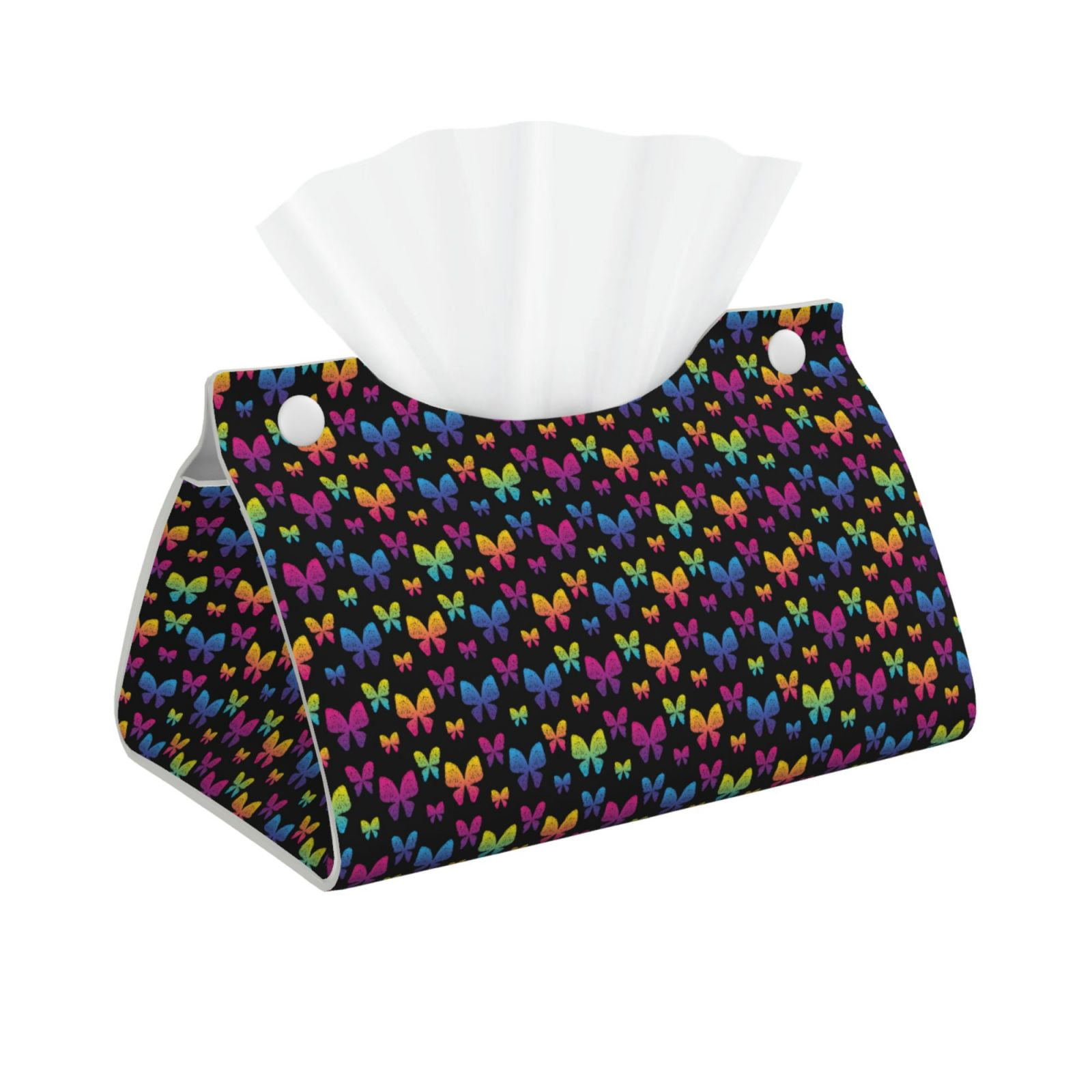 Goofa Rainbow Butterfly Pattern Triangle Square Tissue Box Cover ...