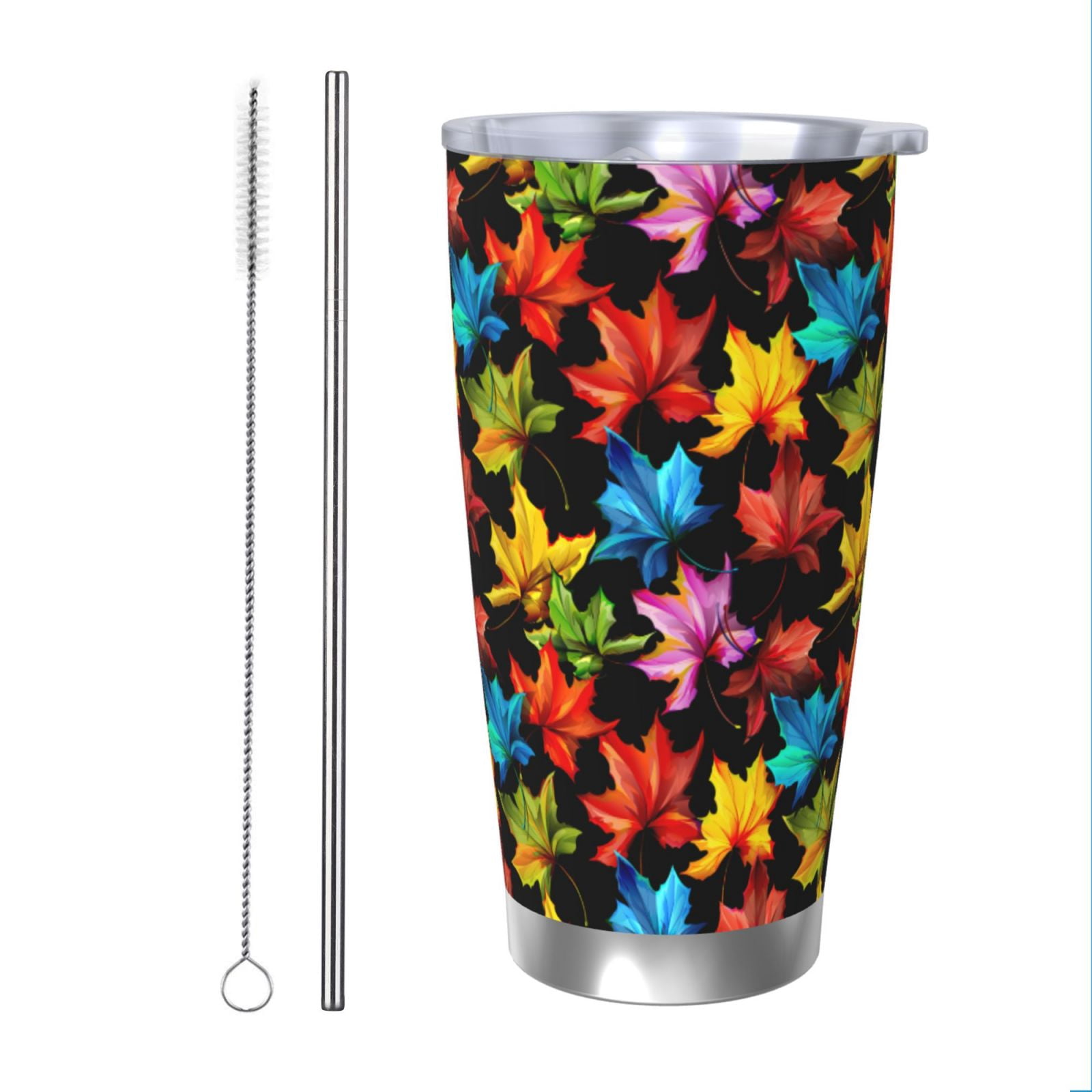 Goofa Rainbow Colorful Maple Leaves for 20 oz Skinny Tumbler Stainless ...