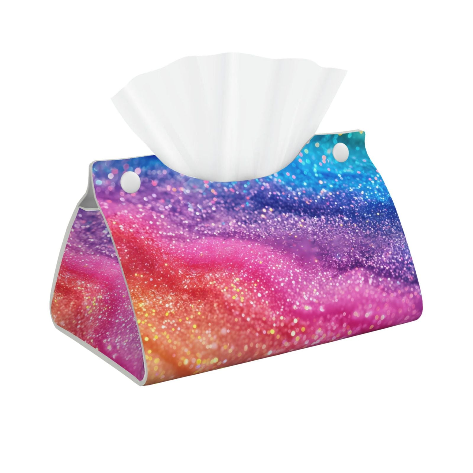 Goofa Rainbow Glitter Cute Pattern Triangle Square Tissue Box Cover ...