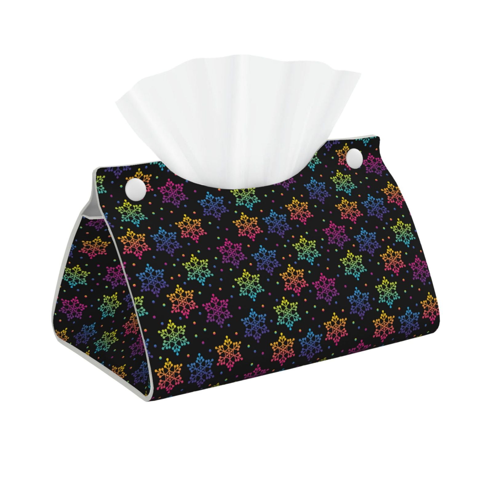 Goofa Rainbow Snowflake Pattern Triangle Square Tissue Box Cover ...