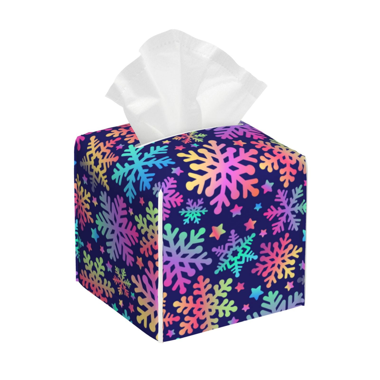 Goofa Rainbow Snowflakes Tissue Box Cover PVC Leather Tissue Holder ...