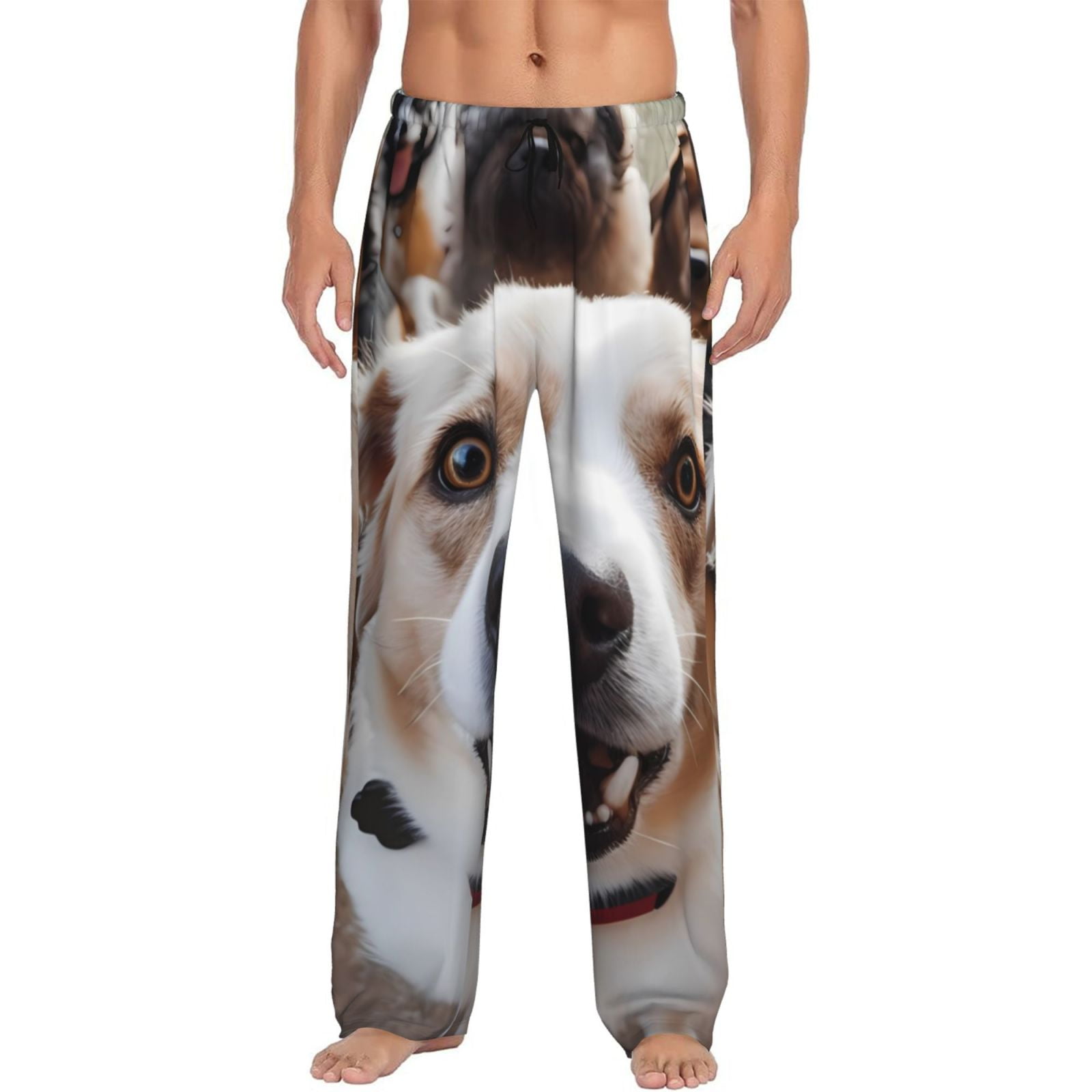 Goofa Realistic Cute Puppy Pattern Printed Soft Pajama Pants for Men ...