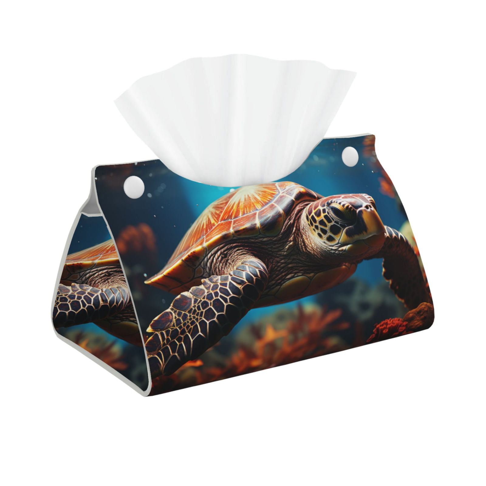 Goofa Realistic Turtle Pattern Triangle Square Tissue Box Cover, Modern ...