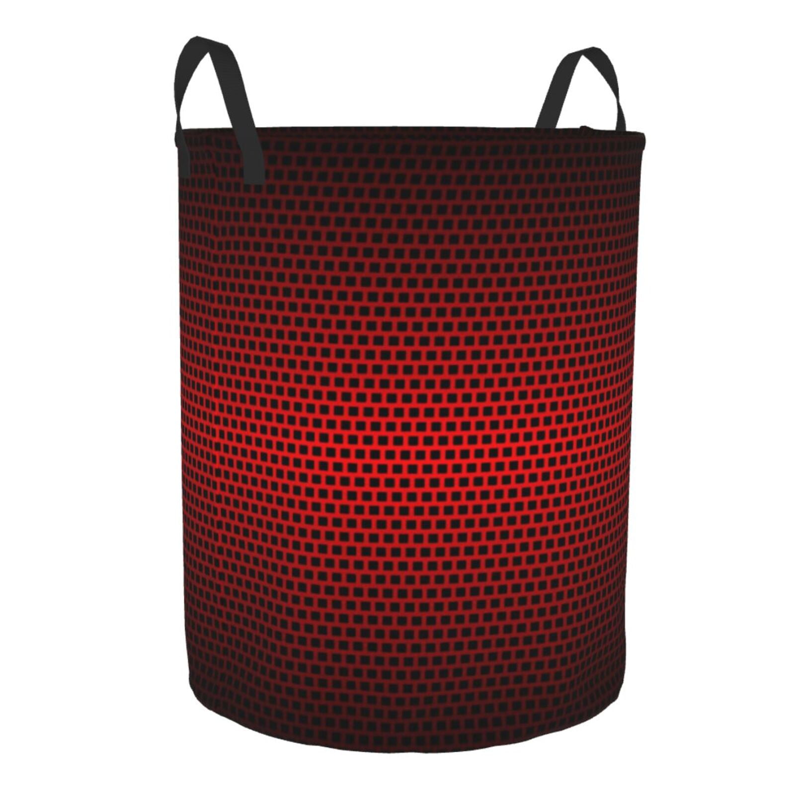 Goofa Red Geometric Printed Circular Hamper,Laundry Basket with Handles ...