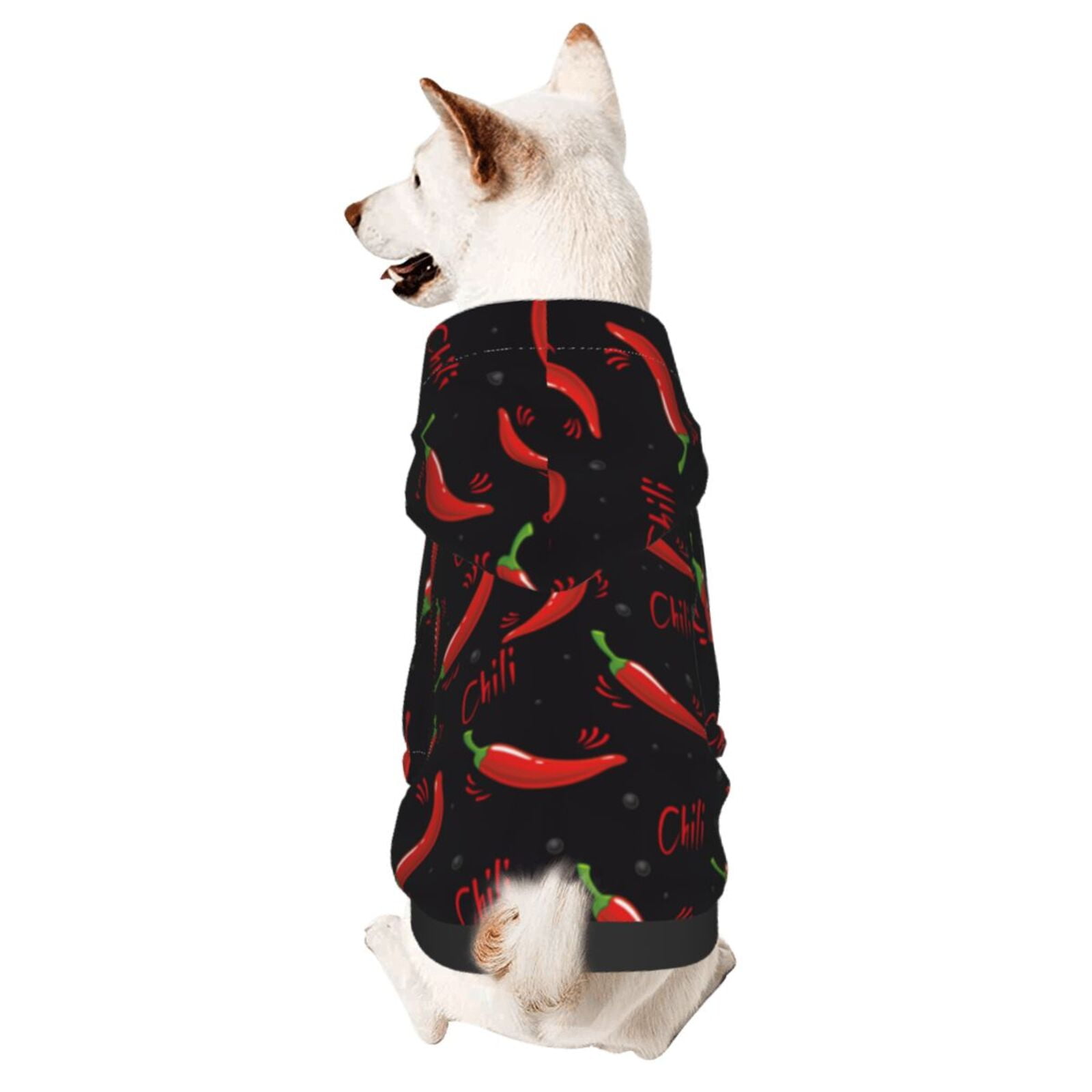 Goofa Red Hot Chili Pattern Small Dog Sweater Hoodies Pet Grey Hooded ...