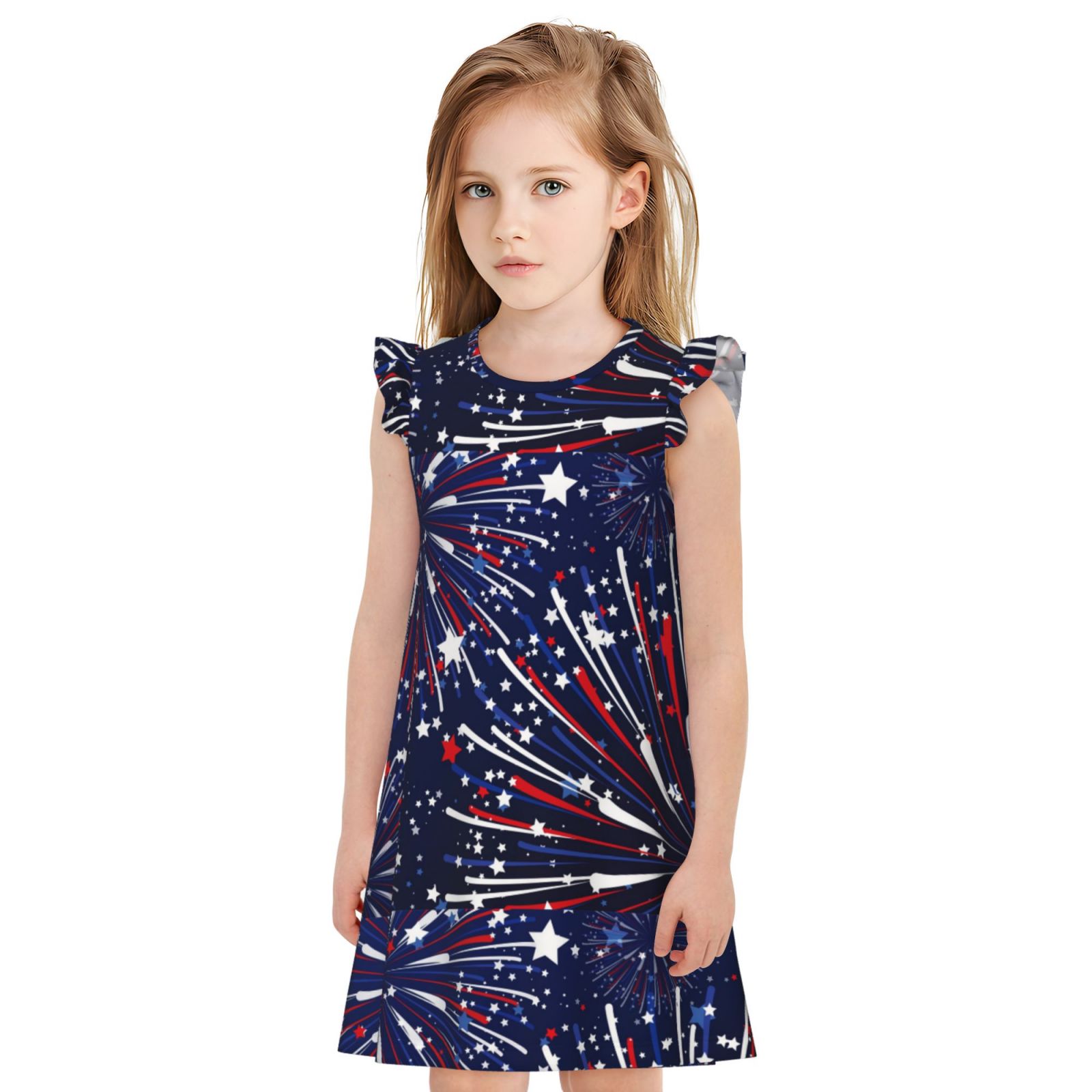 Goofa Red White Blue Fireworks 1 Pattern Sweet & Sassy Girls ...