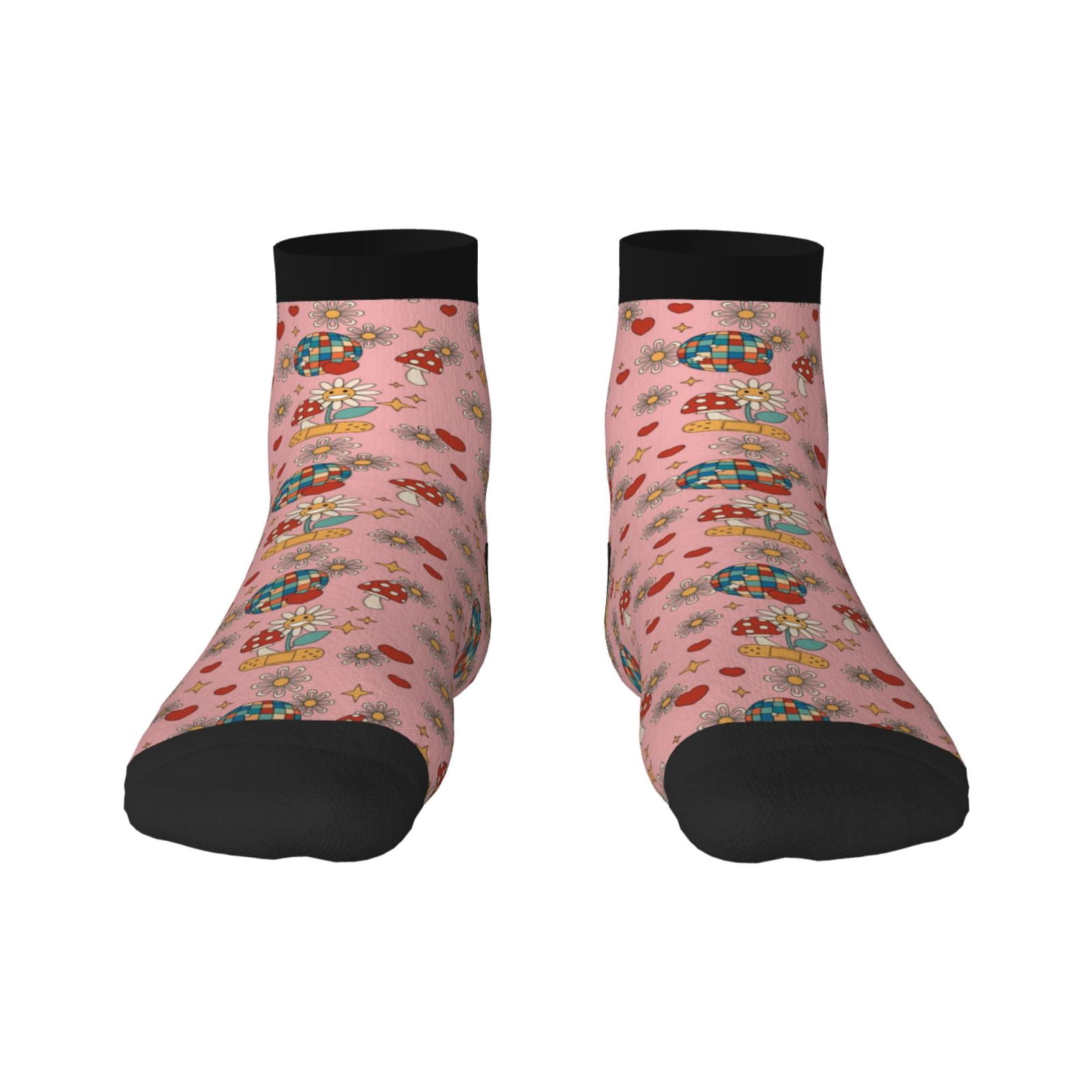 Goofa Retro 70s 60s Hippie Flower Pattern Non Slip Socks with Grips for ...
