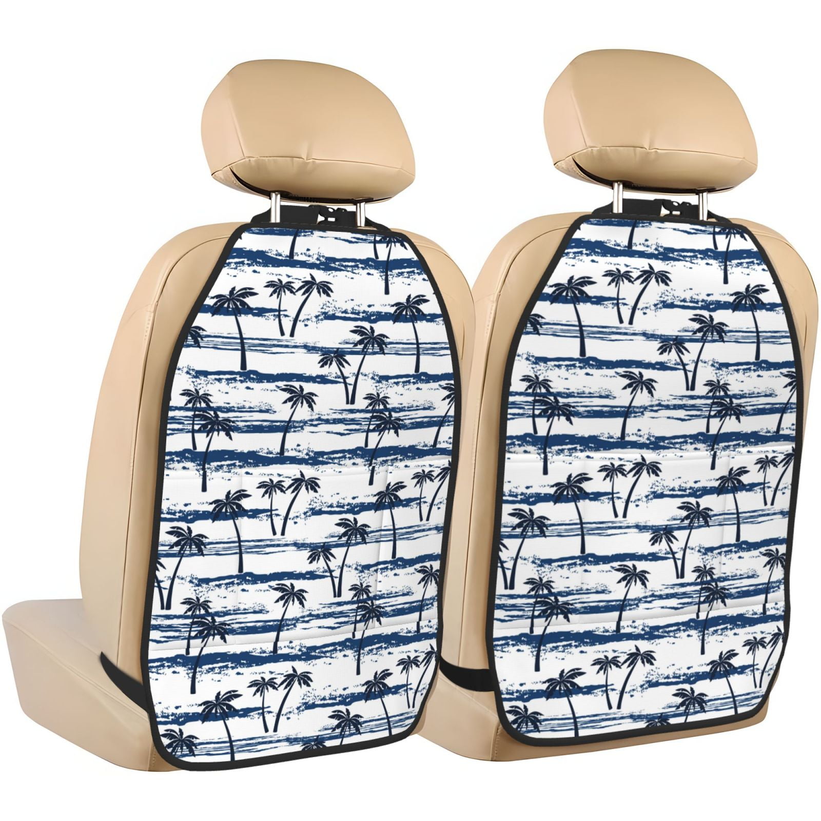 Goofa Retro Coconut Tree Pattern Car Back Seat Protector for Kids (2 ...