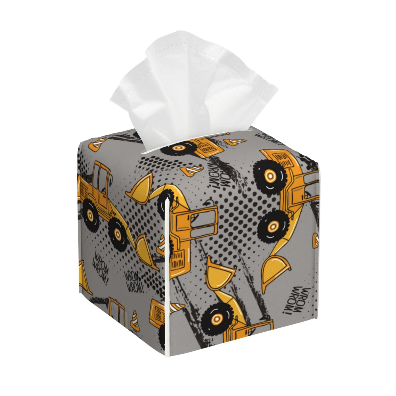 Goofa Retro Excavator Tissue Box Cover PVC Leather Tissue Holder Square ...