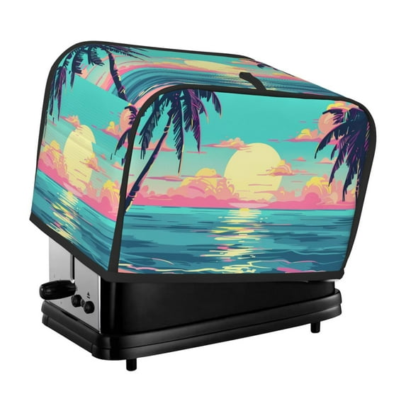 Goofa Retro Palm Beach Sunset Print Toaster Cover 2 Slice, Two Slice ...