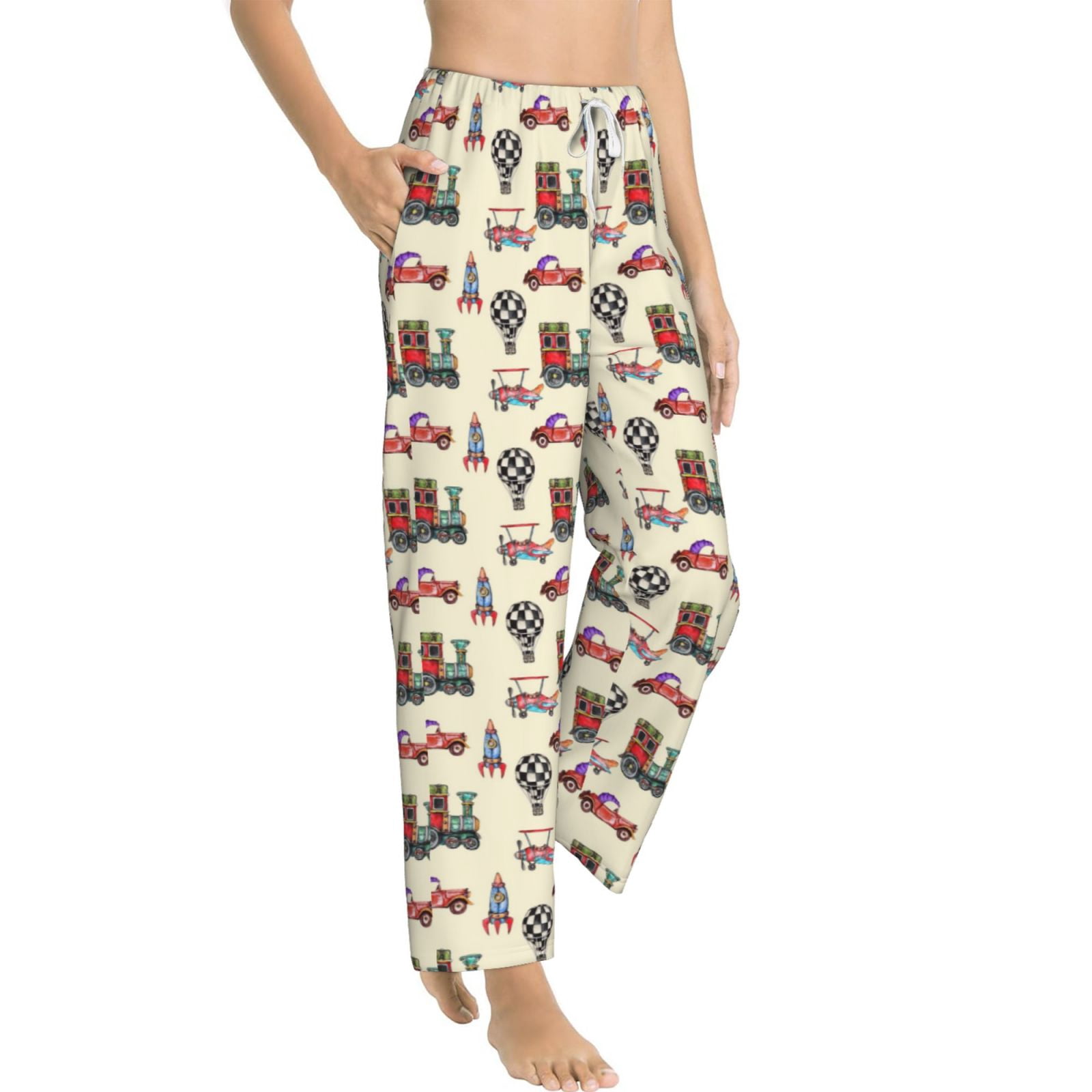 Goofa Retro Steampunk Vehicle1 Printed Soft Pajama Pants for Women ...