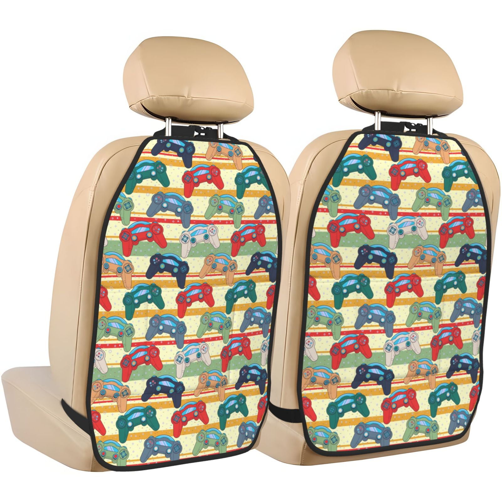 Goofa Retro With Joysticks Pattern Car Back Seat Protector for Kids (2 ...