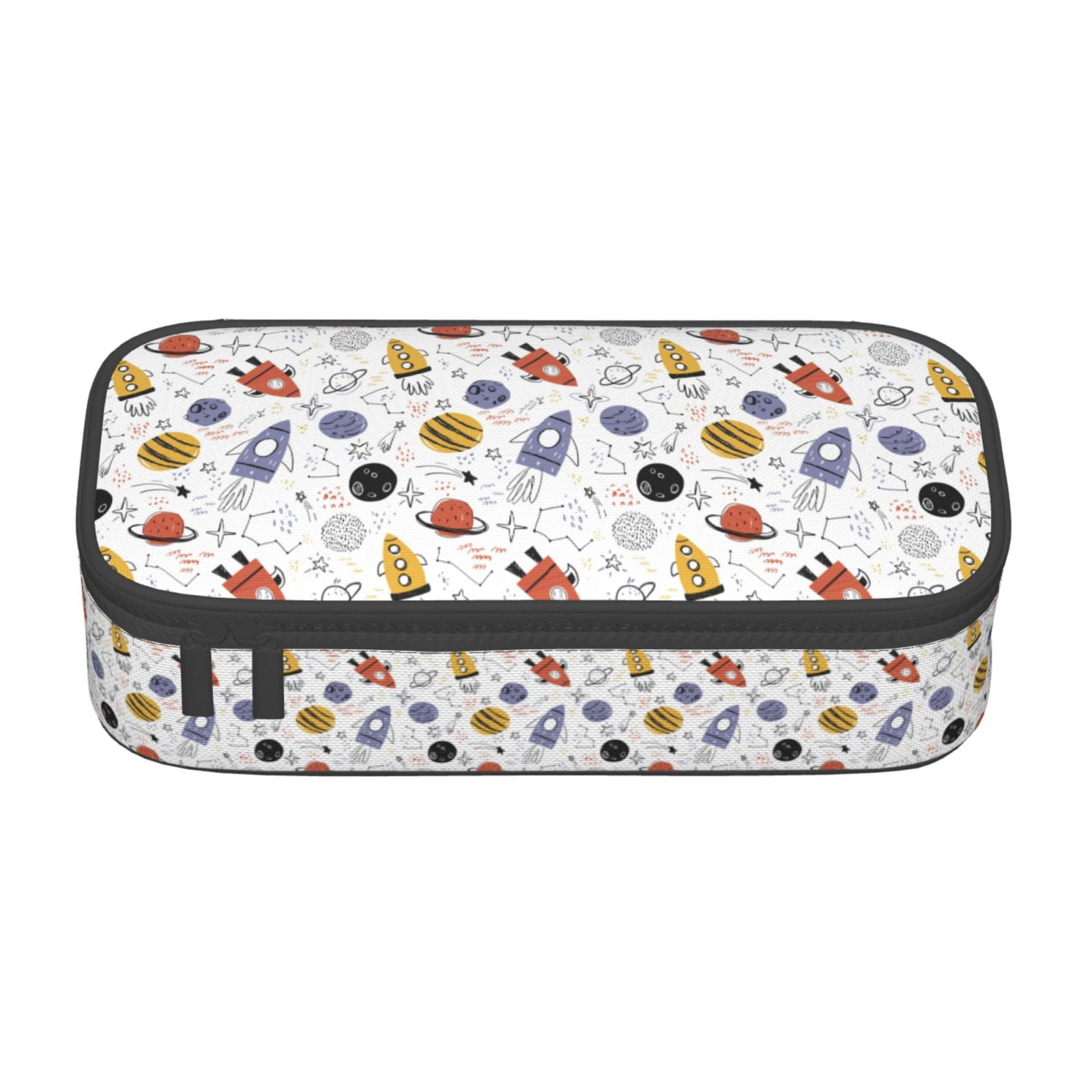 Goofa Rocket Planets Pattern Pencil Case, Multi- Slot Pencil Pouch ...