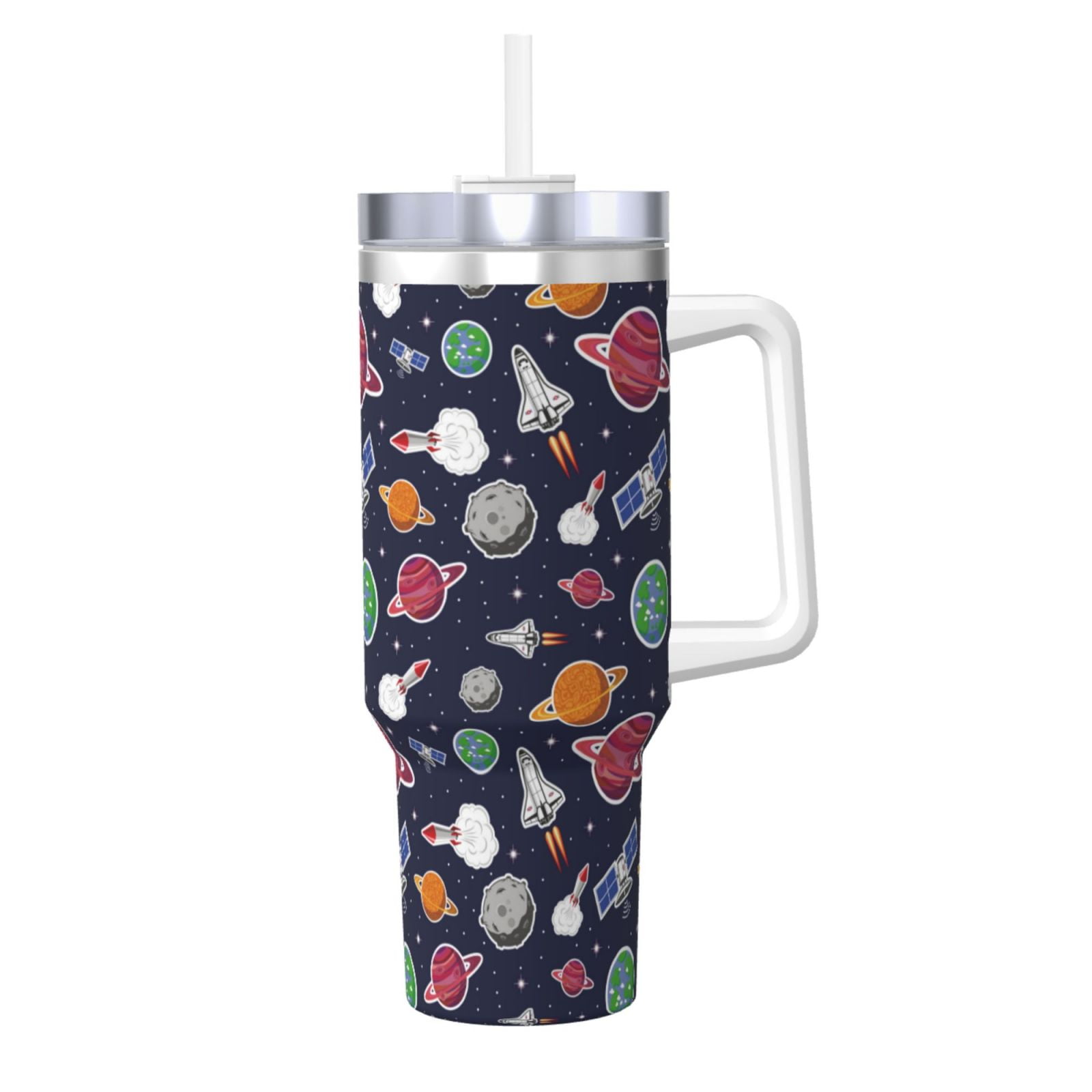 Goofa Rocket Satellite Print 40oz Ice Bully With Handle And Straw ...