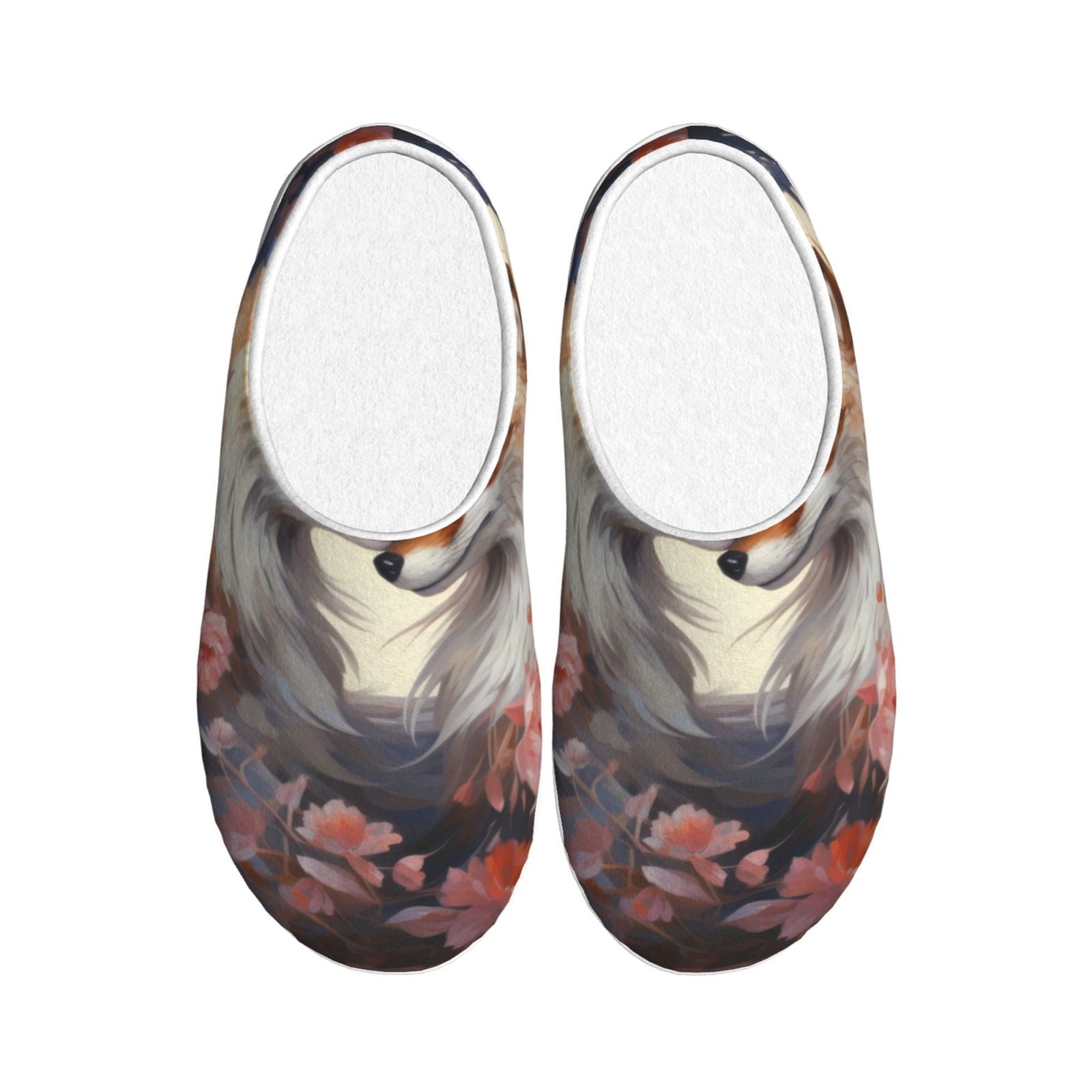 Goofa Romantic Flower Fox Print Womens Mens Cotton Lightweight House ...