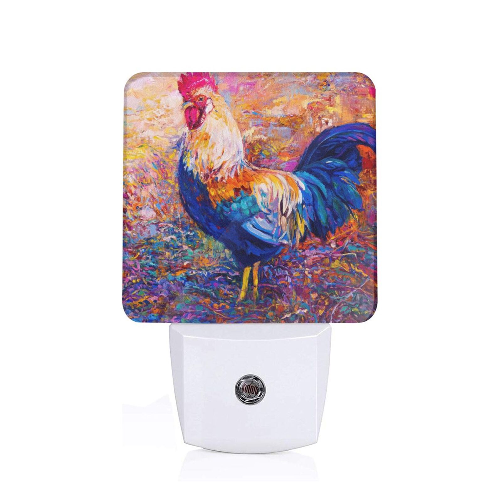 Goofa Rooster Oil Painting Night Light, Plug-in, Dusk to Dawn Sensor ...