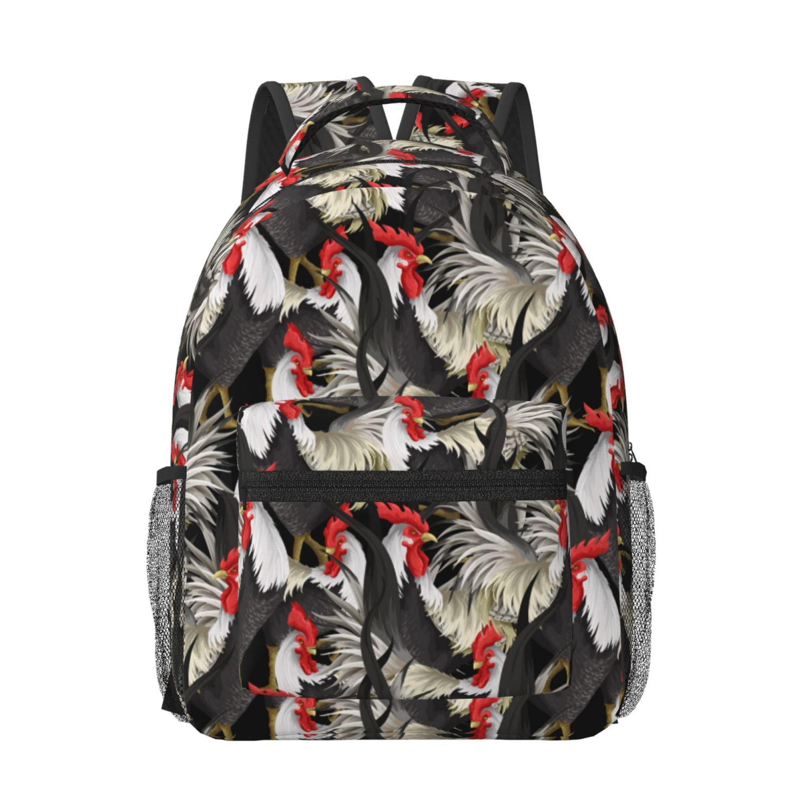 Goofa Roosters 2 Pattern Comfortable Student Backpack - Ergonomic ...