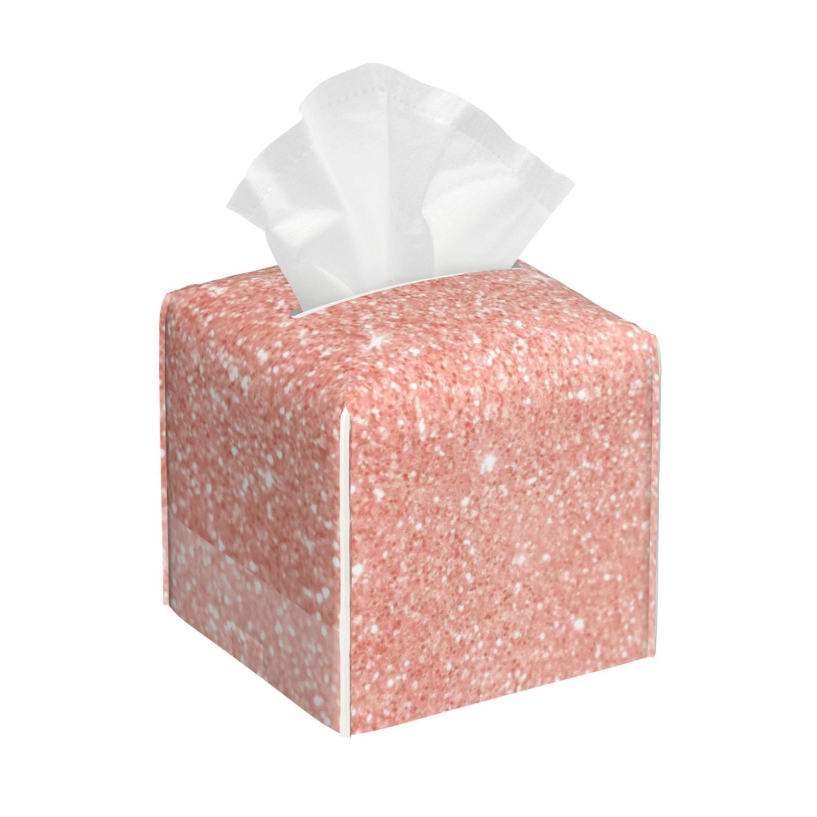 Goofa Rose Gold Glitter Tissue Box Cover PVC Leather Tissue Holder ...