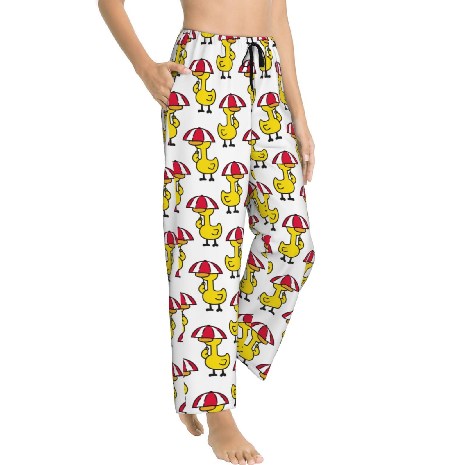 Goofa Rubber Duck Chicken Bird Printed Soft Pajama Pants for Women ...