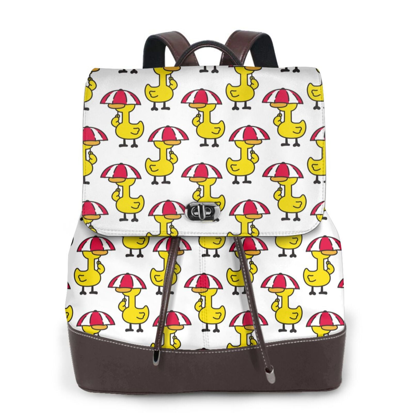Goofa Rubber Duck Chicken Bird for Leather Backpack Purse for Women ...