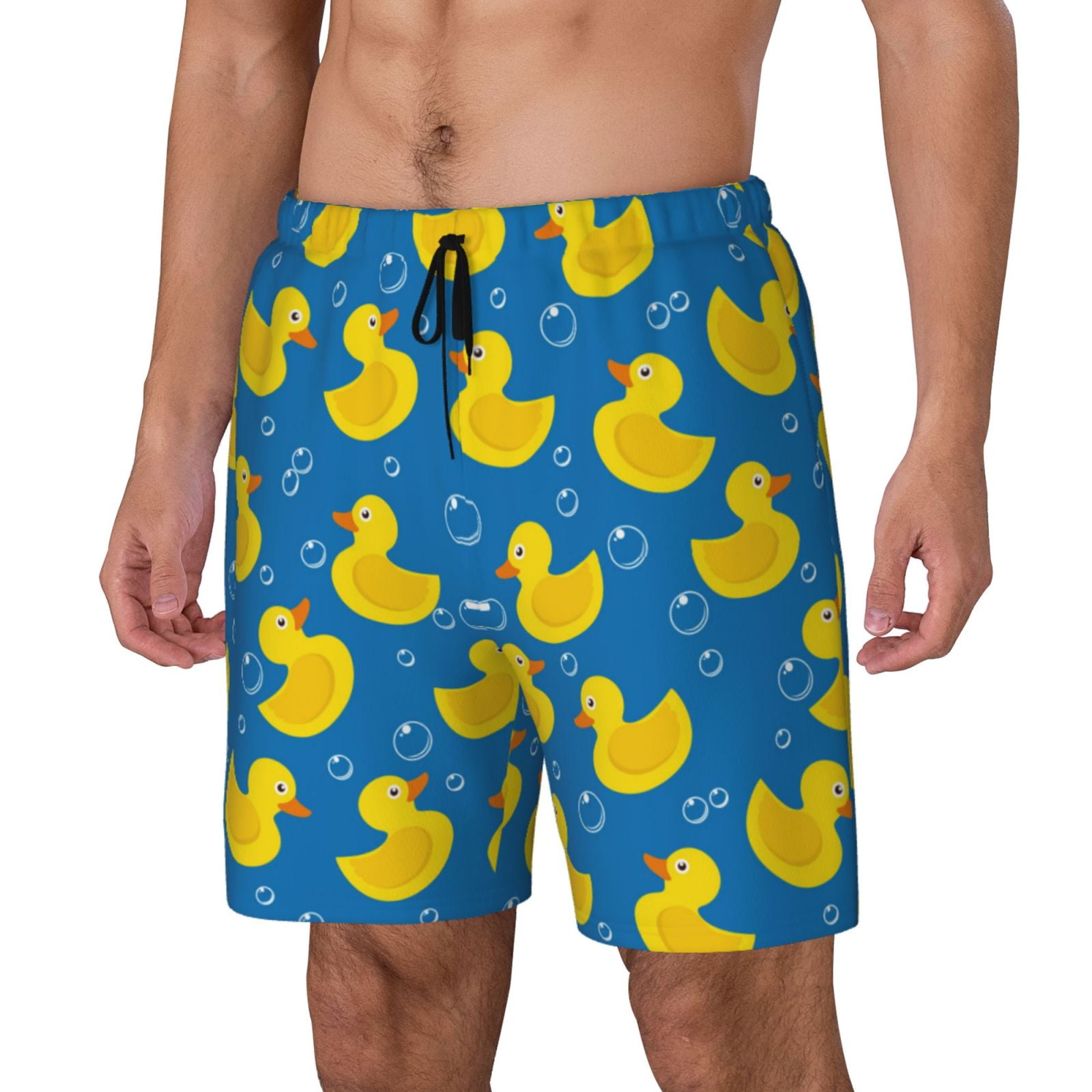 Goofa Rubber Duck Printed Men's Swim Trunks Board Shorts Quick Dry Mens ...