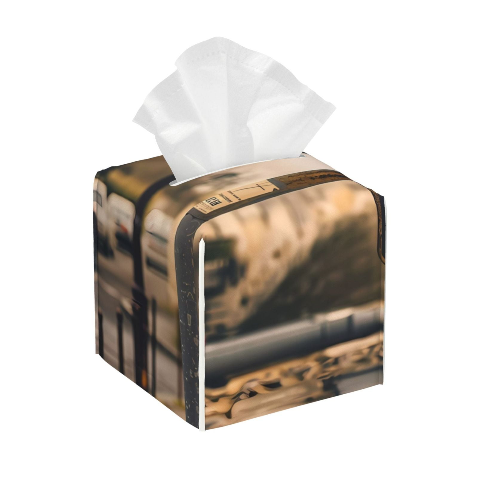 Goofa Rustic French Signpost Tissue Box Cover PVC Leather Tissue Holder ...