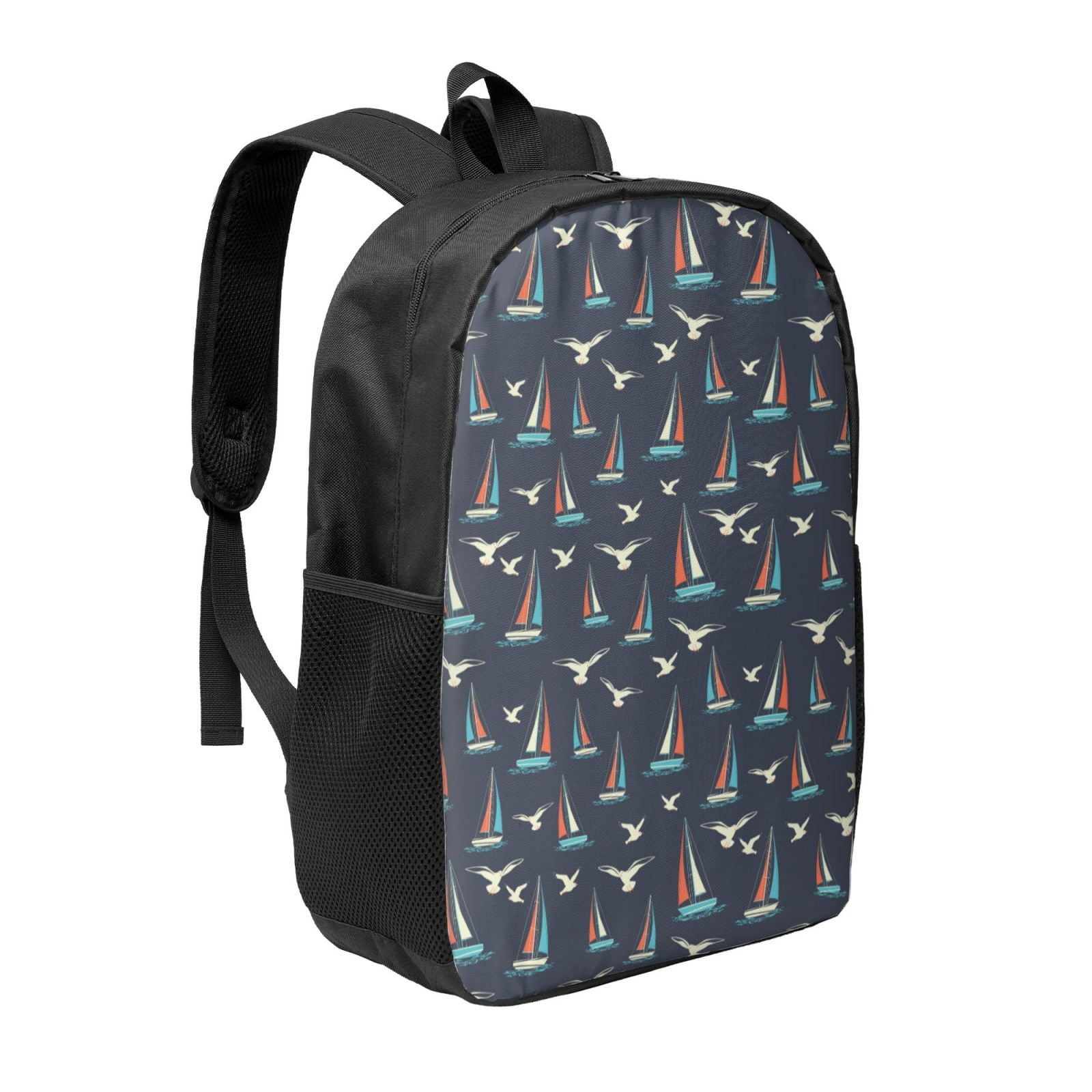 Goofa Sailboat And Seagull Pattern 17in Student Backpack - School ...