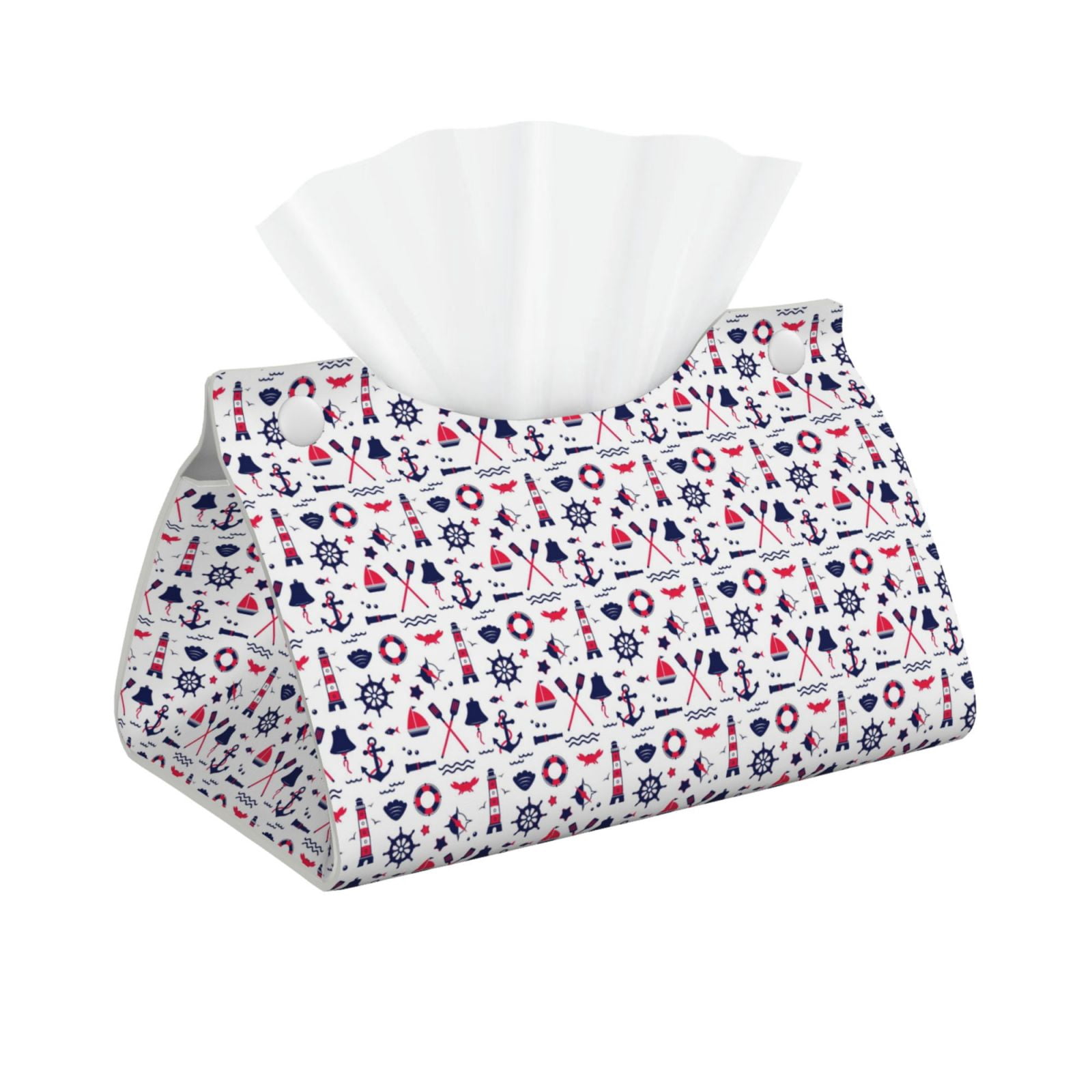 Goofa Sailing Marine Travel Pattern Triangle Square Tissue Box Cover ...