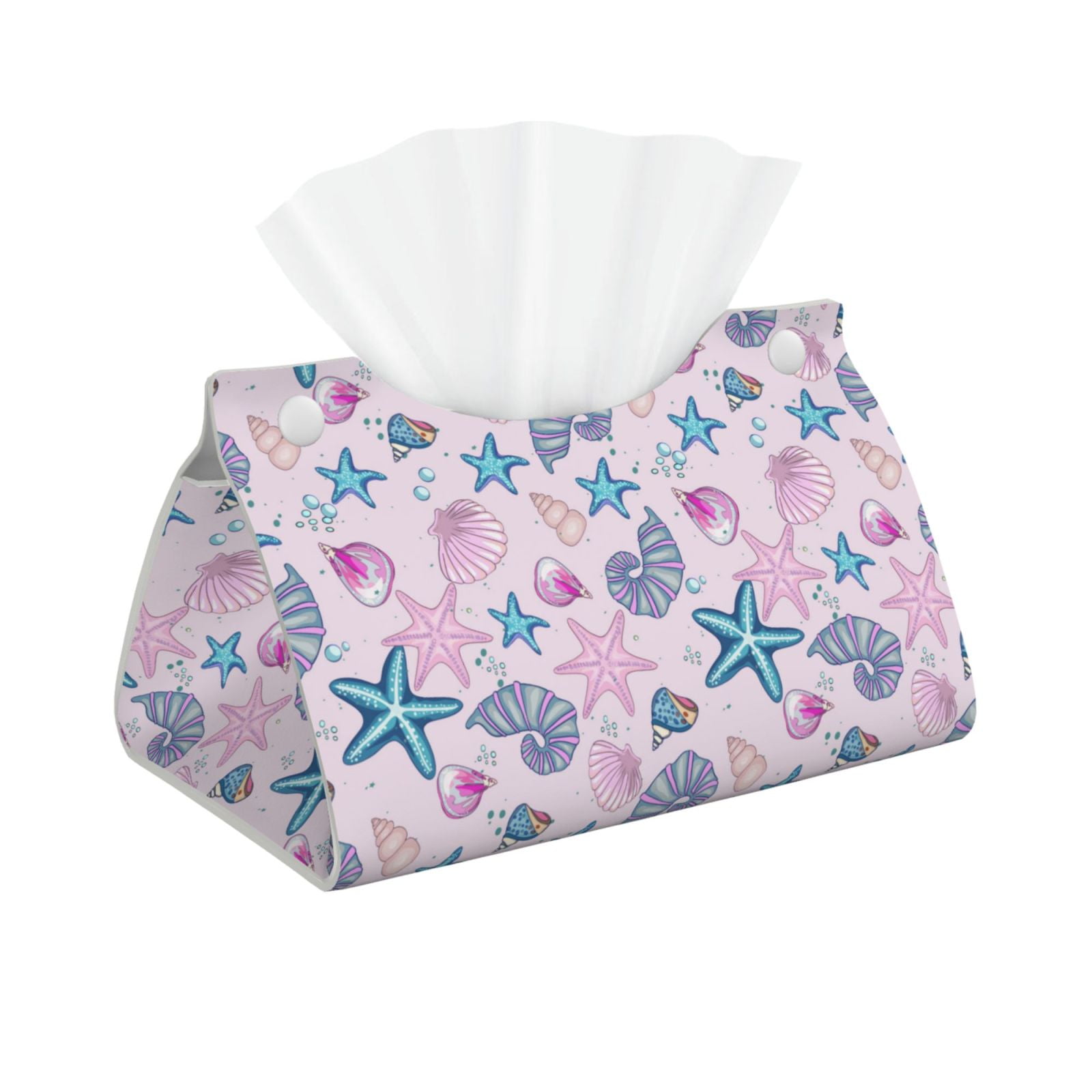 Goofa Sea Shells 3 Pattern Triangle Square Tissue Box Cover, Modern PVC ...